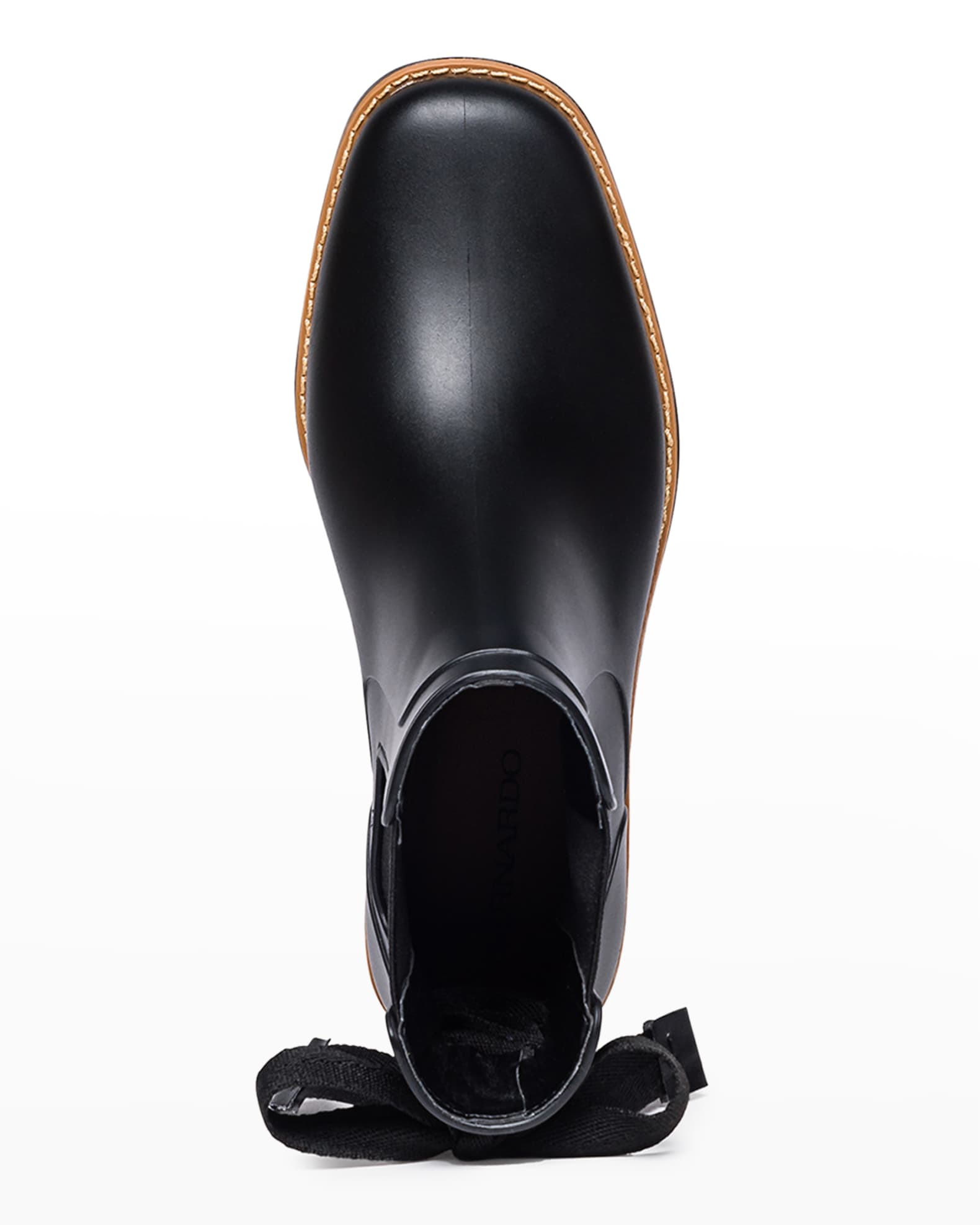 Bernardo Briton Lace-Up Rubber Rain Booties | Neiman Marcus
