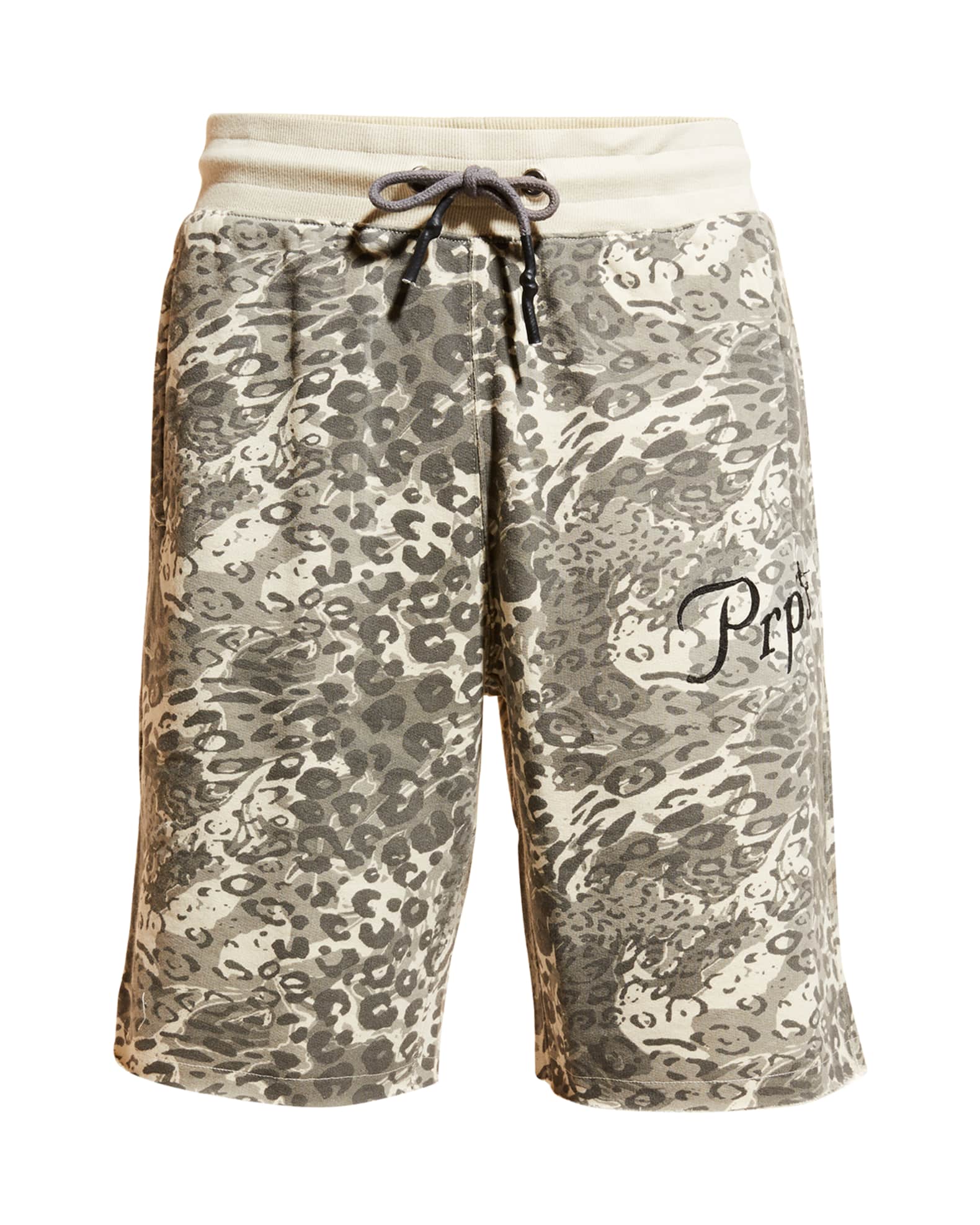 PRPS Men's Leopard-Print Sweat Shorts | Neiman Marcus