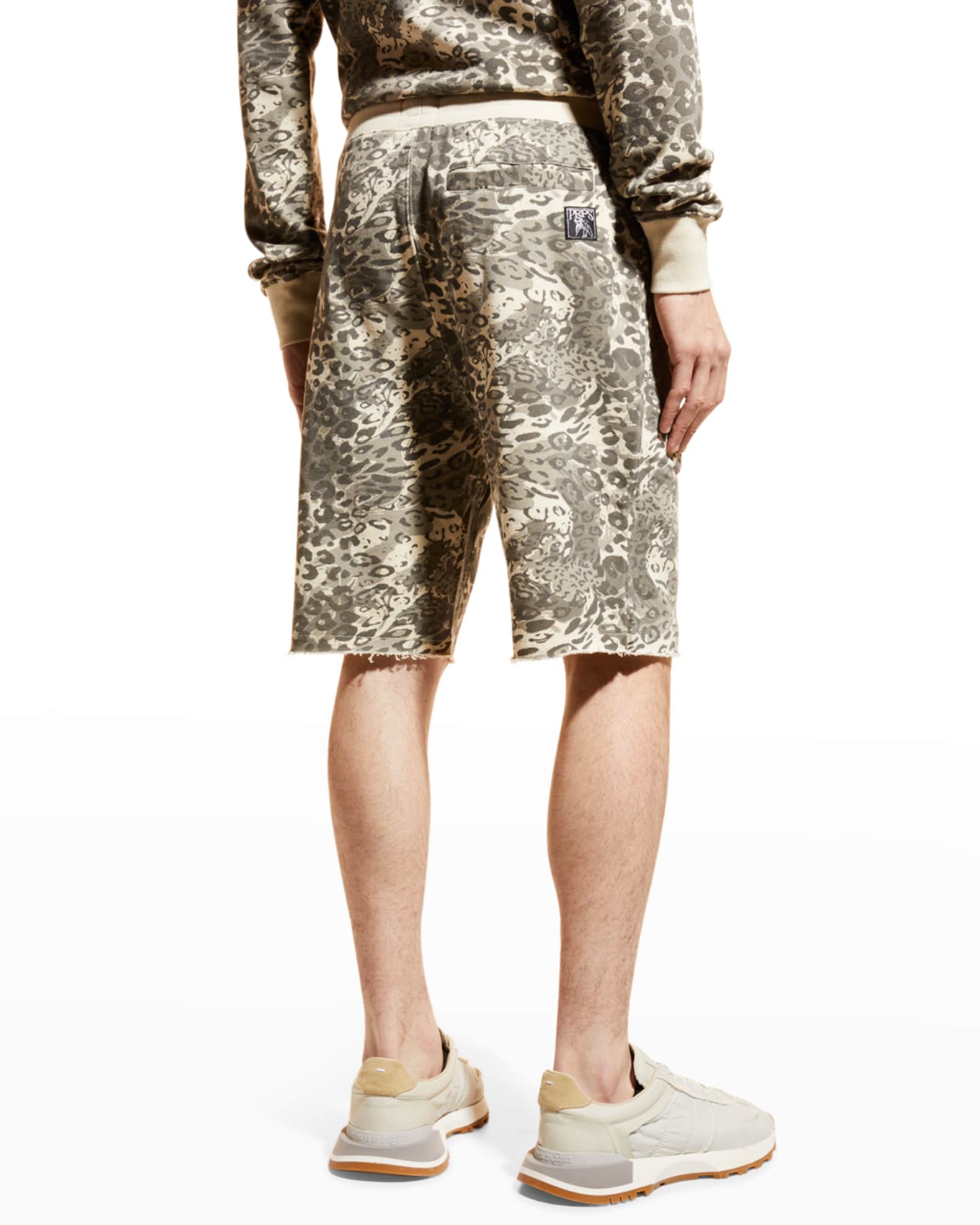 PRPS Men's Leopard-Print Sweat Shorts | Neiman Marcus