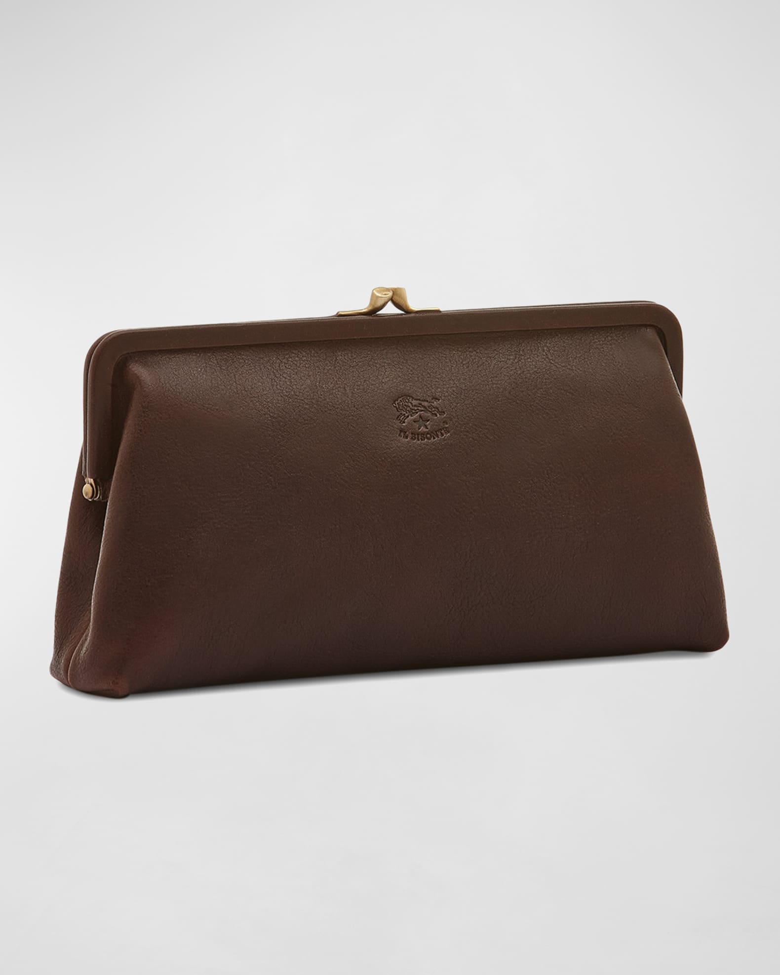 Il Bisonte Manuela Vegetable-Tanned Leather Clutch Bag | Neiman Marcus