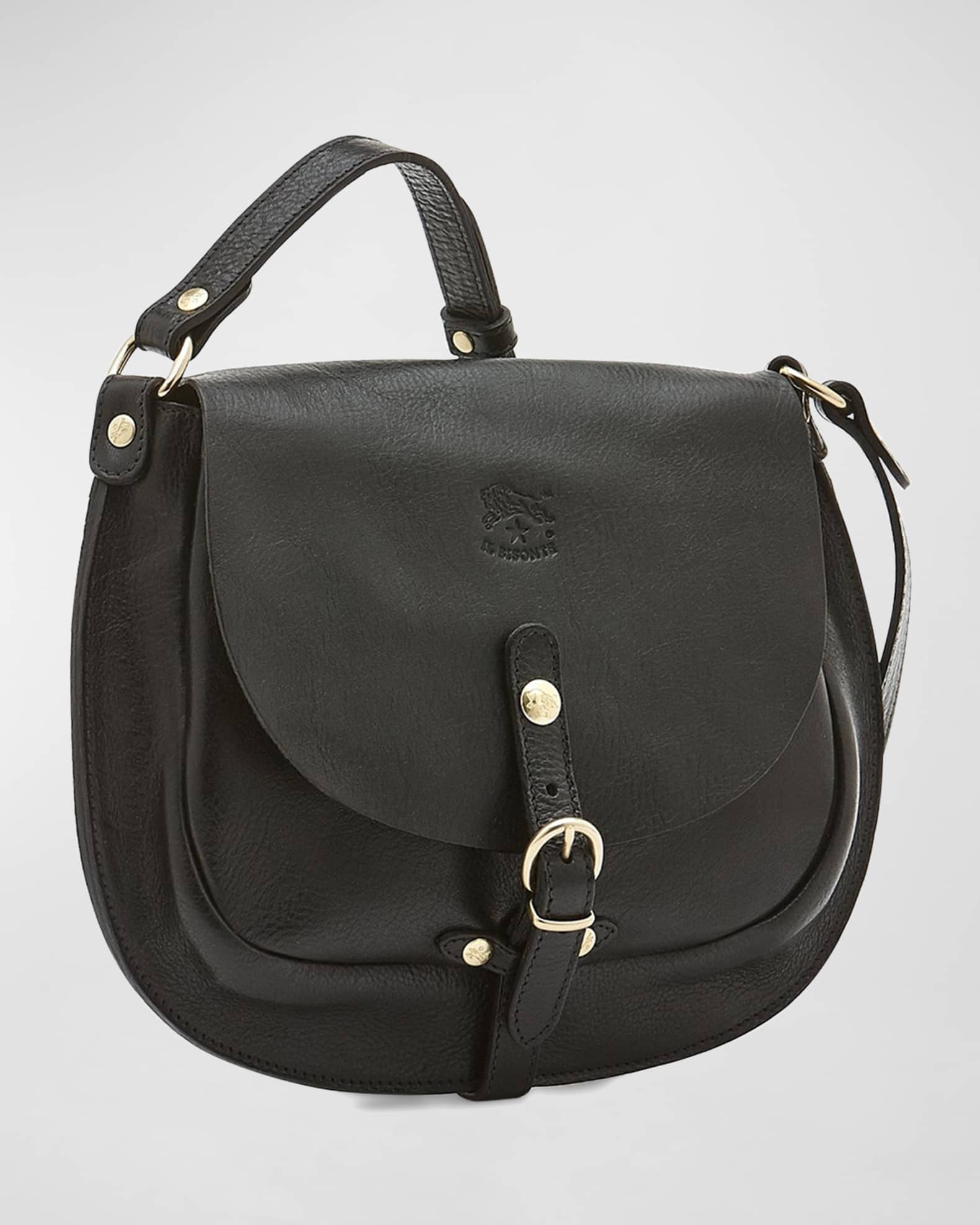 Il Bisonte Gaia Buckle Vachetta Leather Crossbody Bag | Neiman Marcus