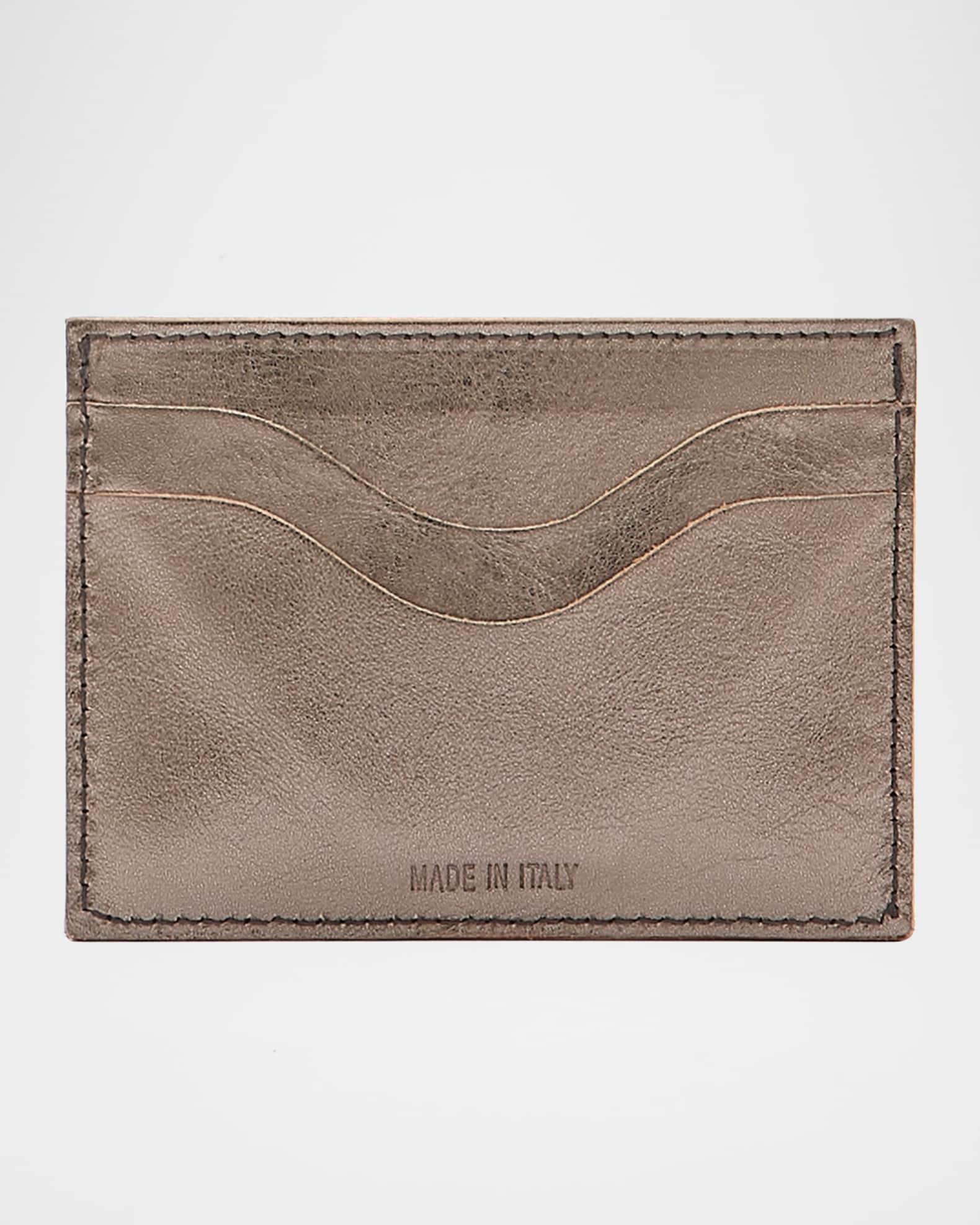 Il Bisonte Salina Metallic Leather Card Case | Neiman Marcus