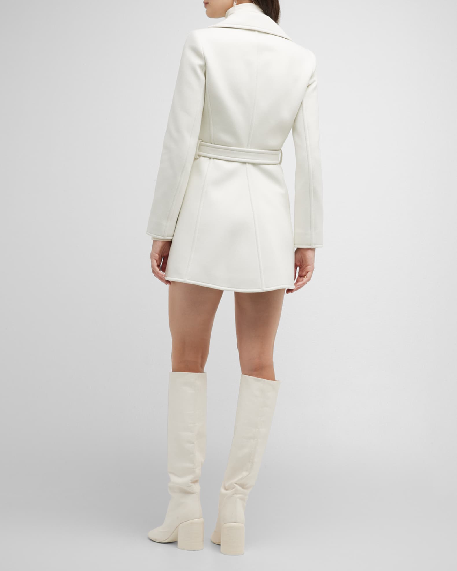 Courreges Heritage Belted Brushed-Wool Coat | Neiman Marcus