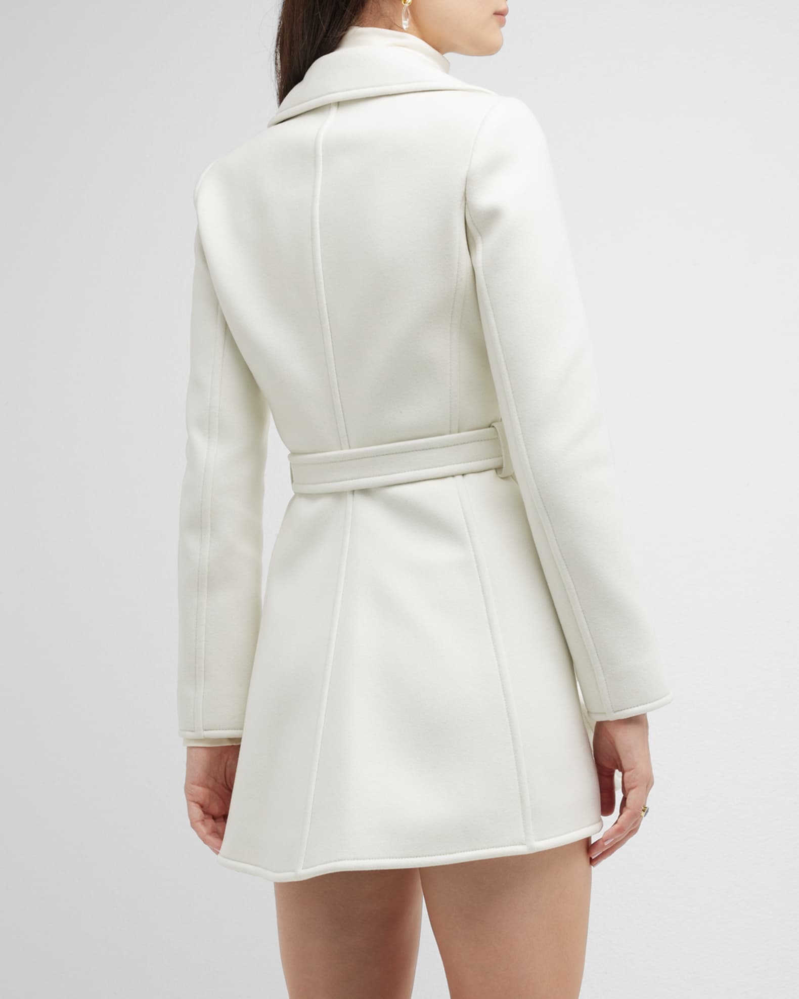 Courreges Heritage Belted Brushed-Wool Coat | Neiman Marcus