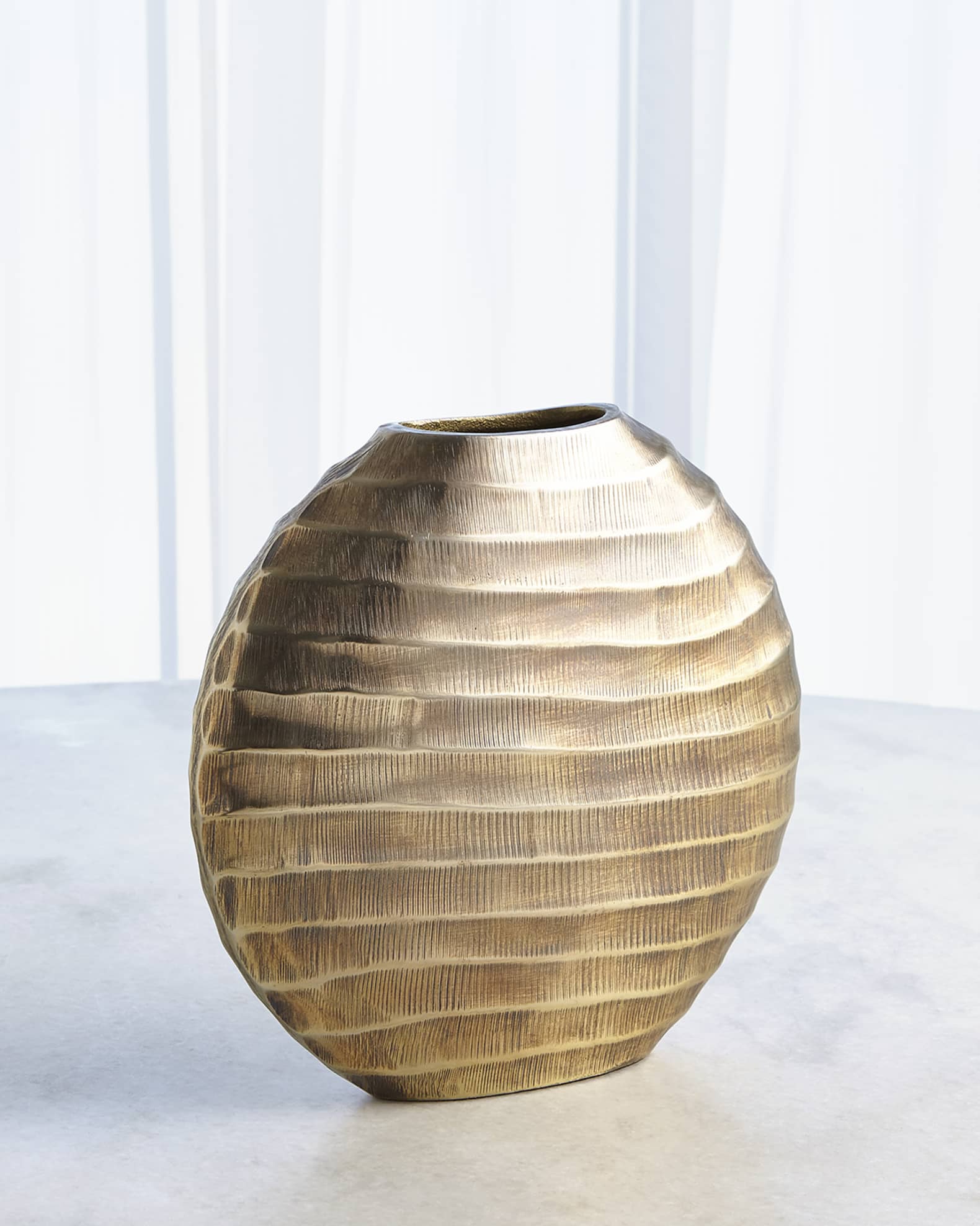 Global Views Medium Chased Oval Vase | Neiman Marcus