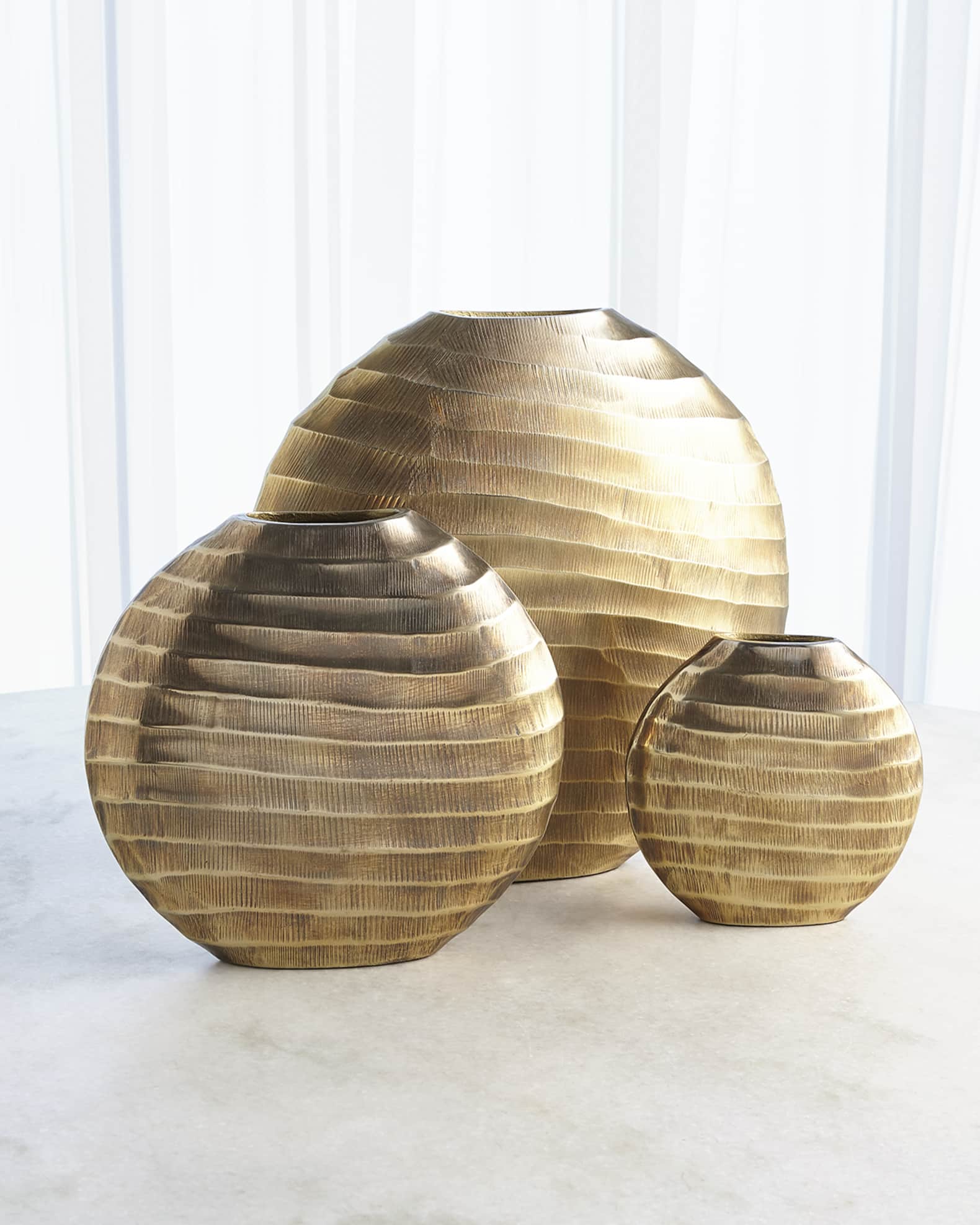 Global Views Medium Chased Oval Vase | Neiman Marcus