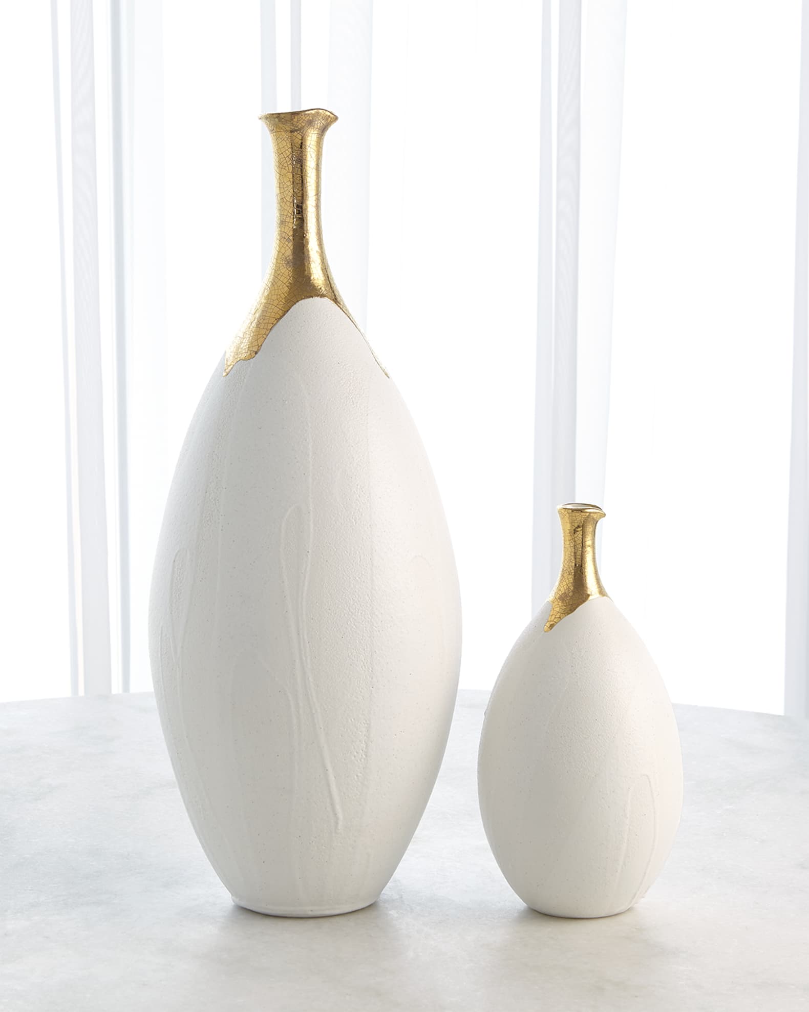Global Views Dipped Golden Crackle 24.3" Slender Vase | Neiman Marcus