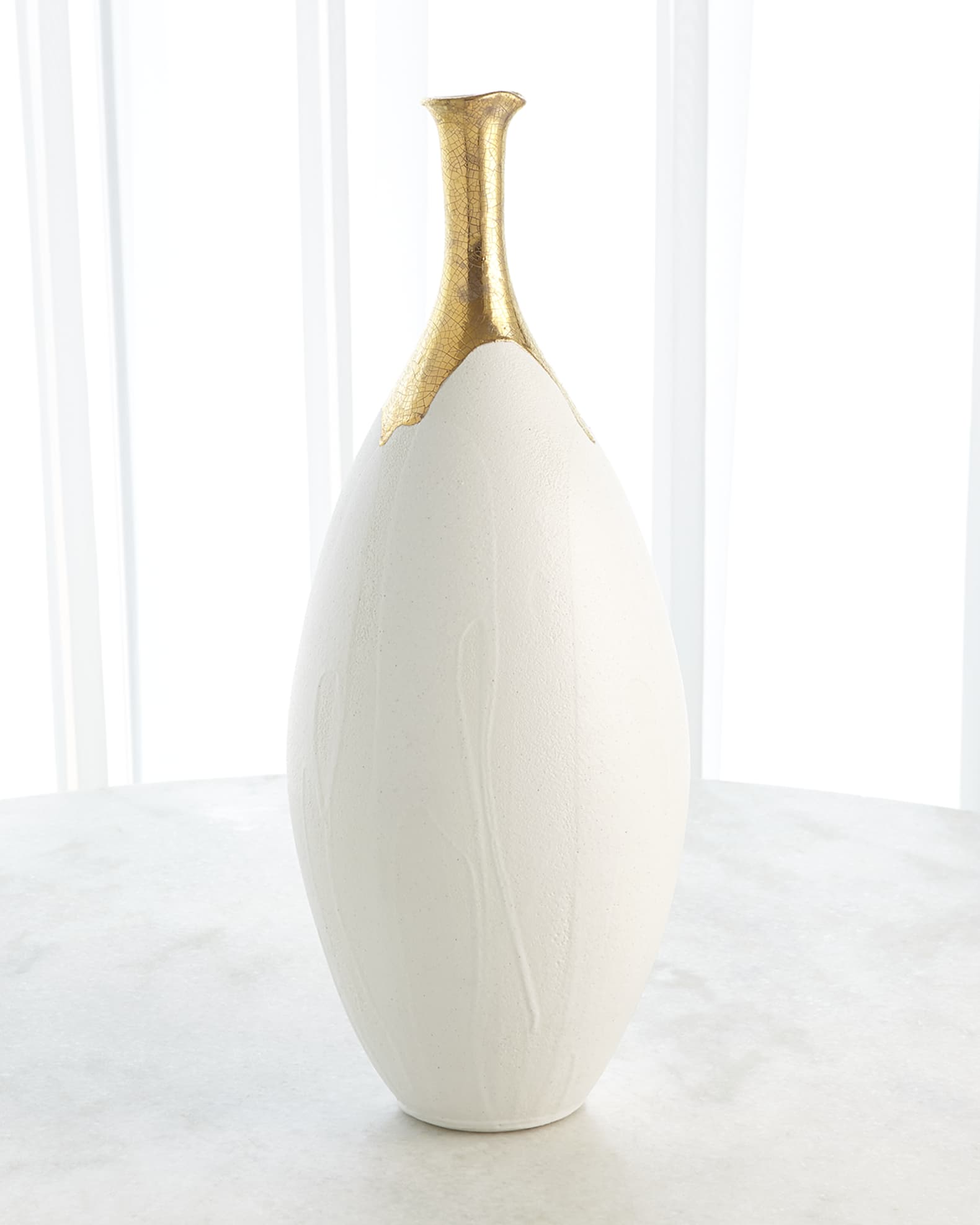 Global Views Dipped Golden Crackle 24.3" Slender Vase | Neiman Marcus