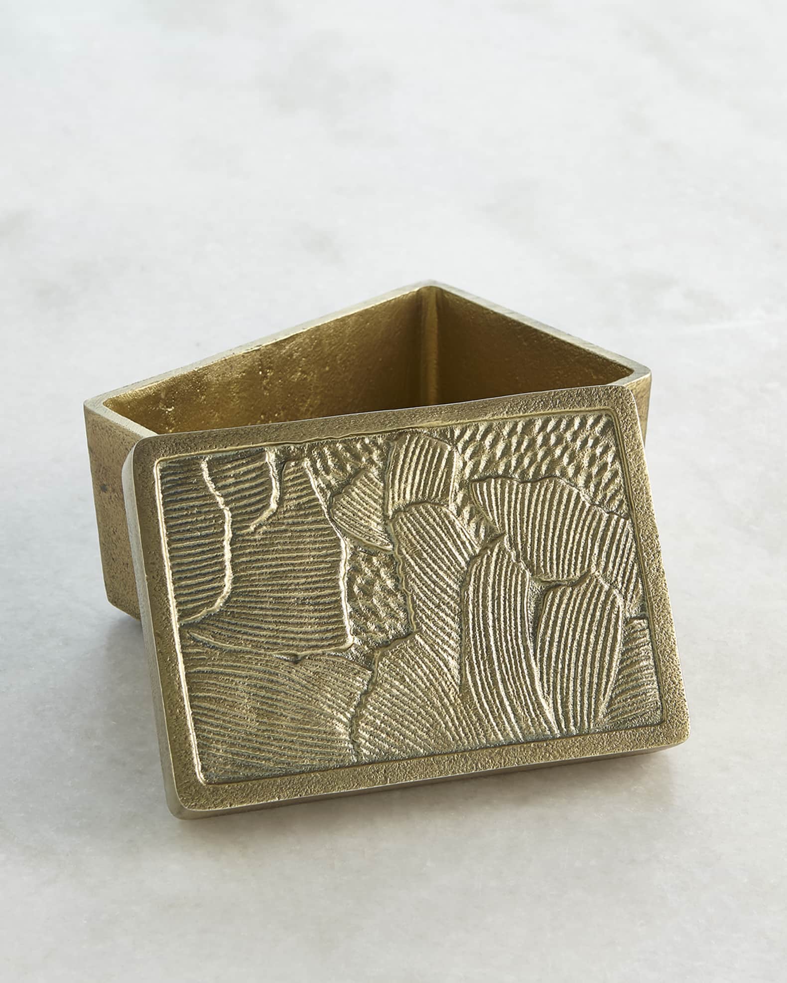 Global Views Large Antiqued Brass Flora Box | Neiman Marcus