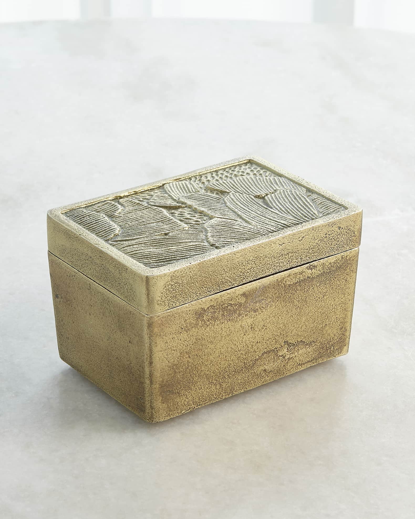 Global Views Large Antiqued Brass Flora Box | Neiman Marcus
