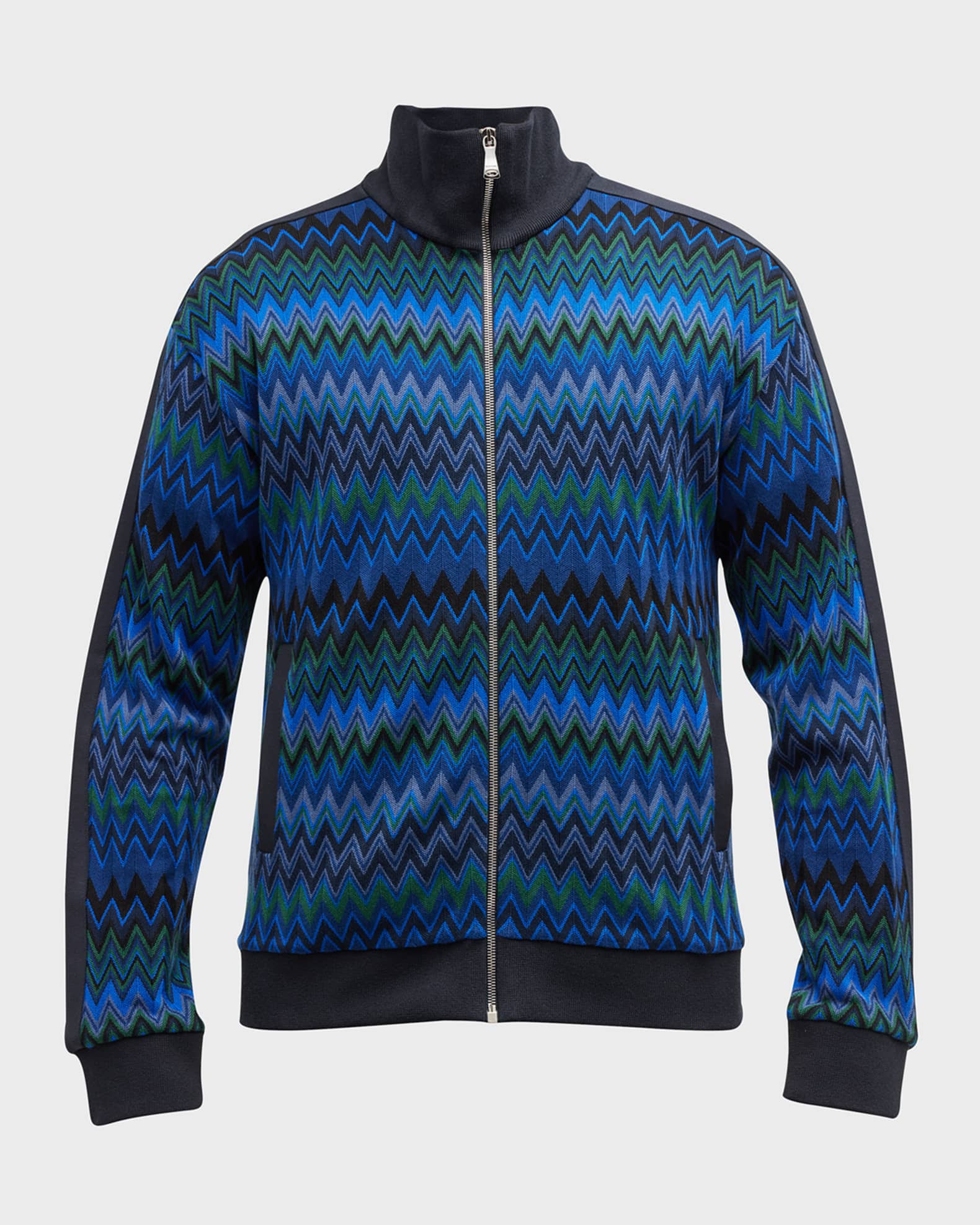 Missoni Men's Chevron Track Jacket with Taping | Neiman Marcus