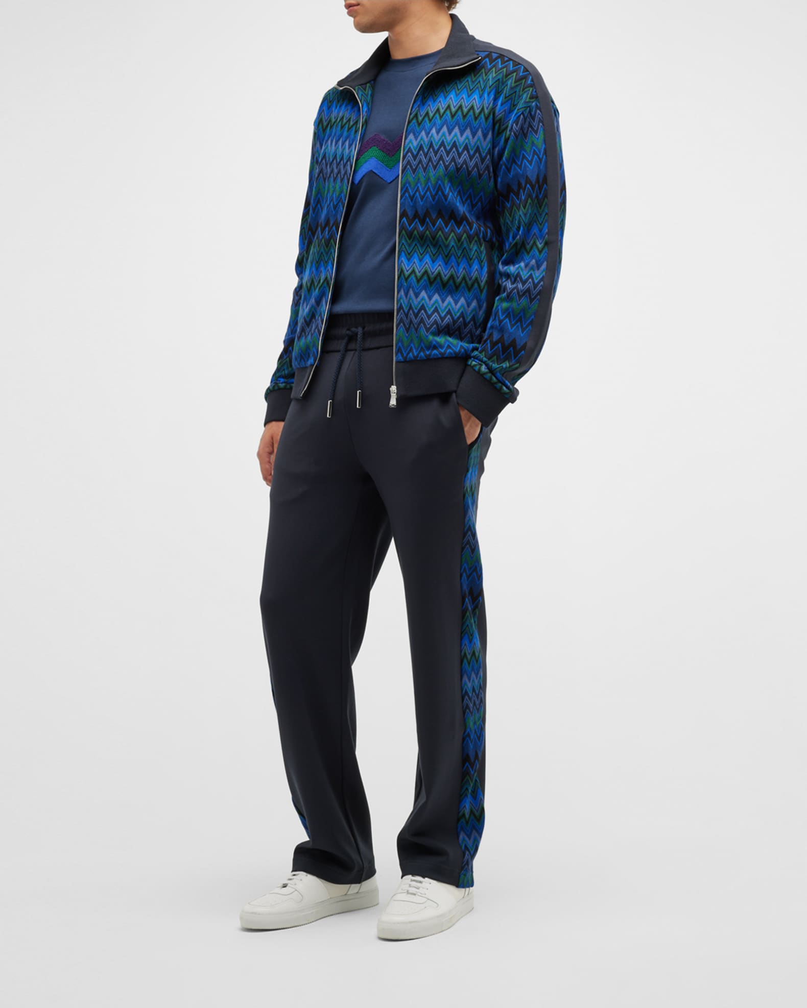 Missoni Men's Chevron Track Jacket with Taping | Neiman Marcus