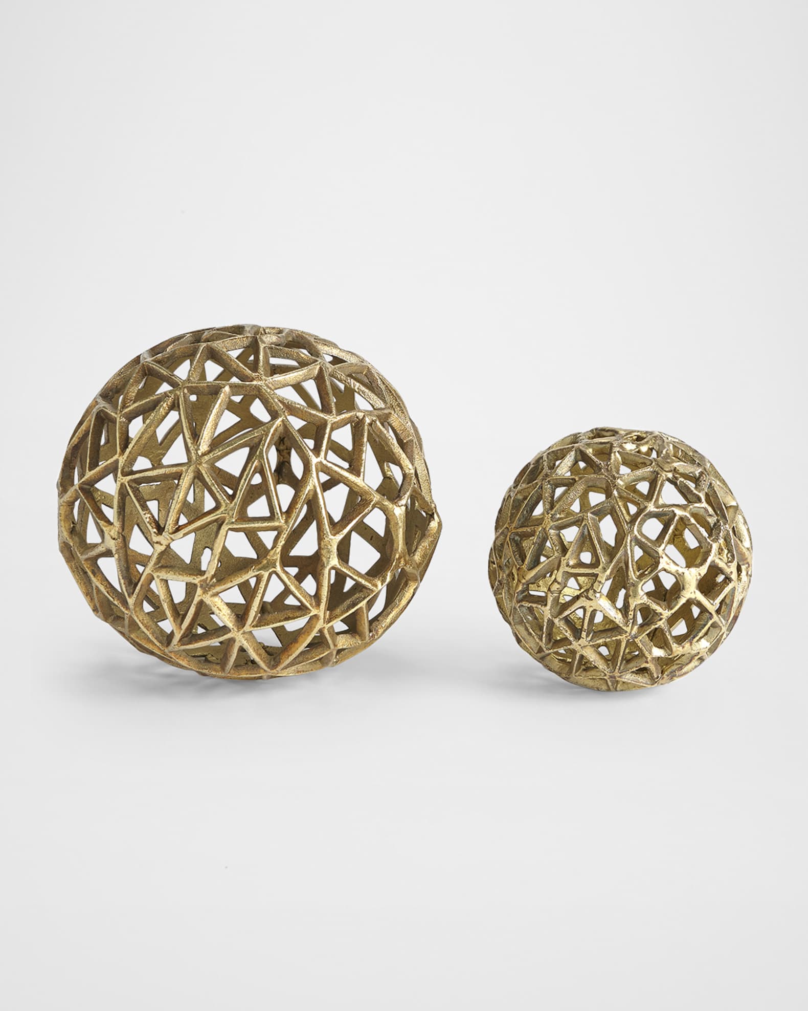 Global Views Jali Ball Large Decorative Accent, Antique Brass | Neiman ...