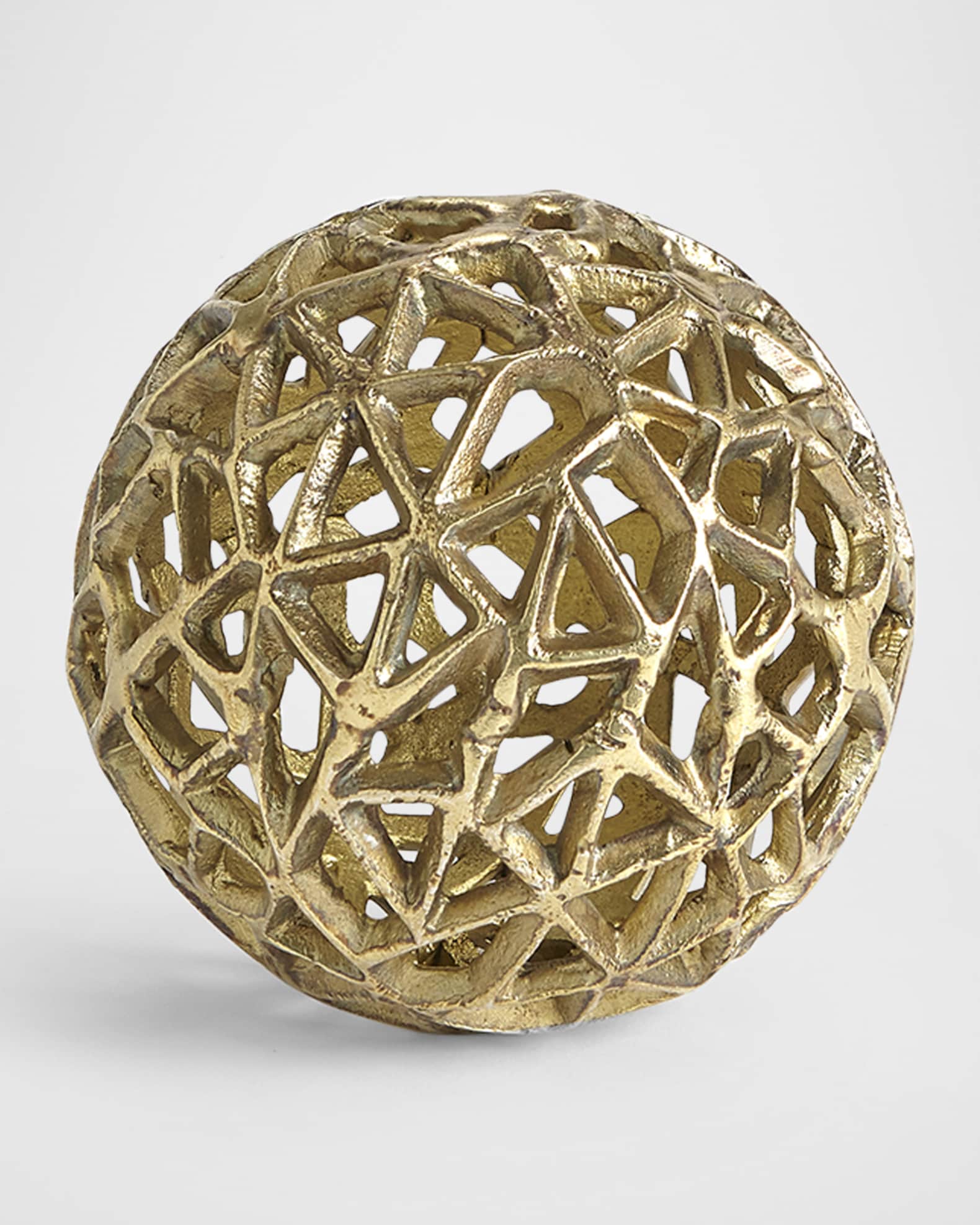 Global Views Jali Ball Small Decorative Accent, Antique Brass | Neiman ...