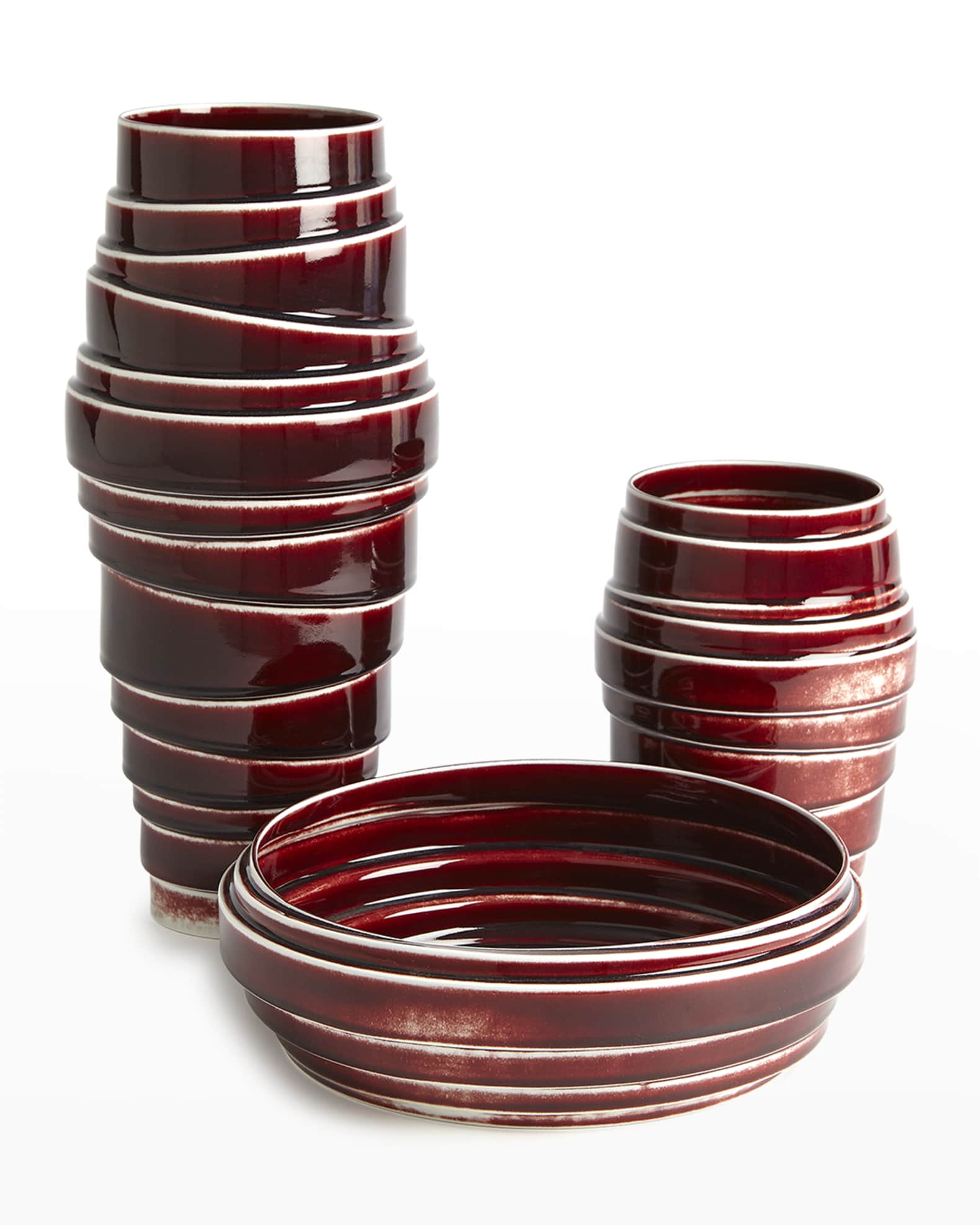 Global Views Tall Layered Vase - 19.8" | Neiman Marcus