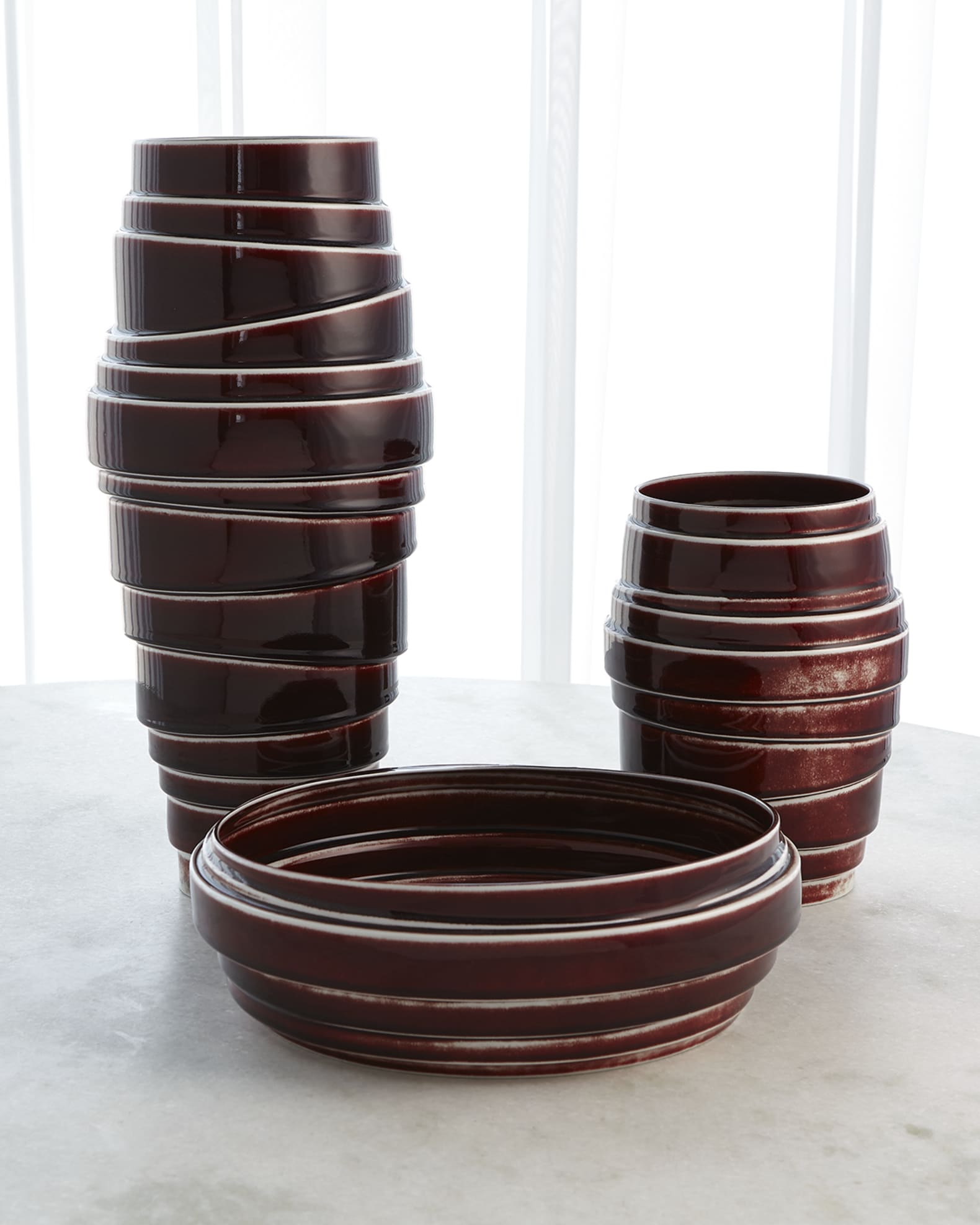 Global Views Wide Layered Vase - 10.8" | Neiman Marcus