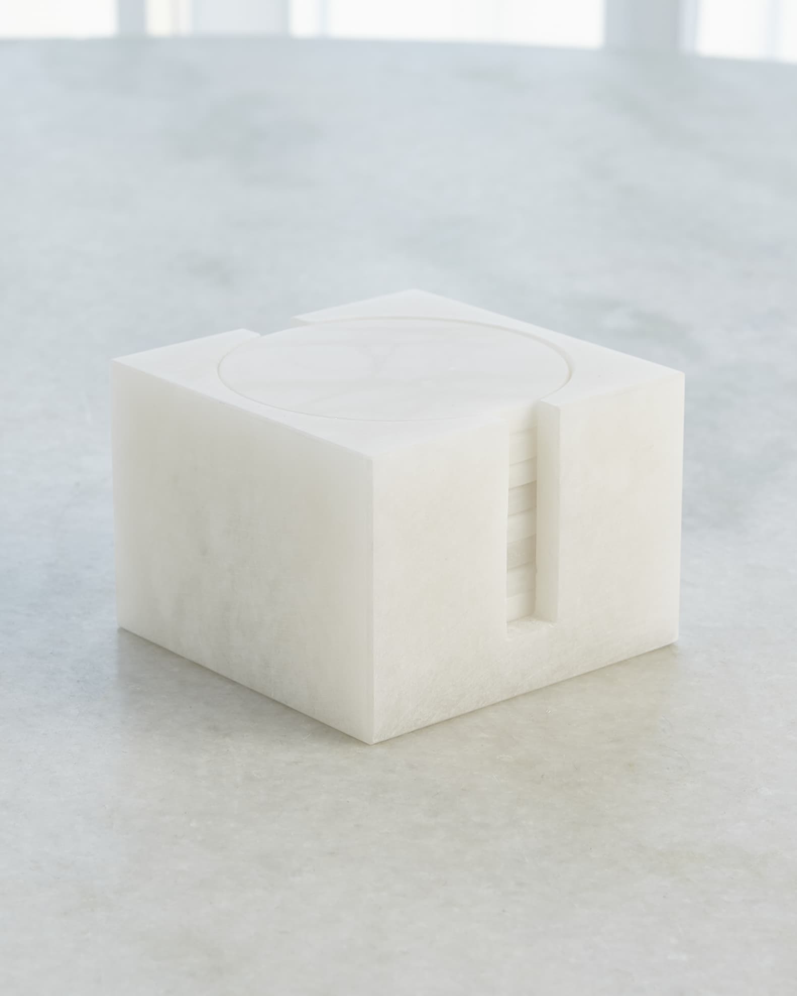 Global Views Alabaster Coasters w/ Holder, Set of 8 | Neiman Marcus