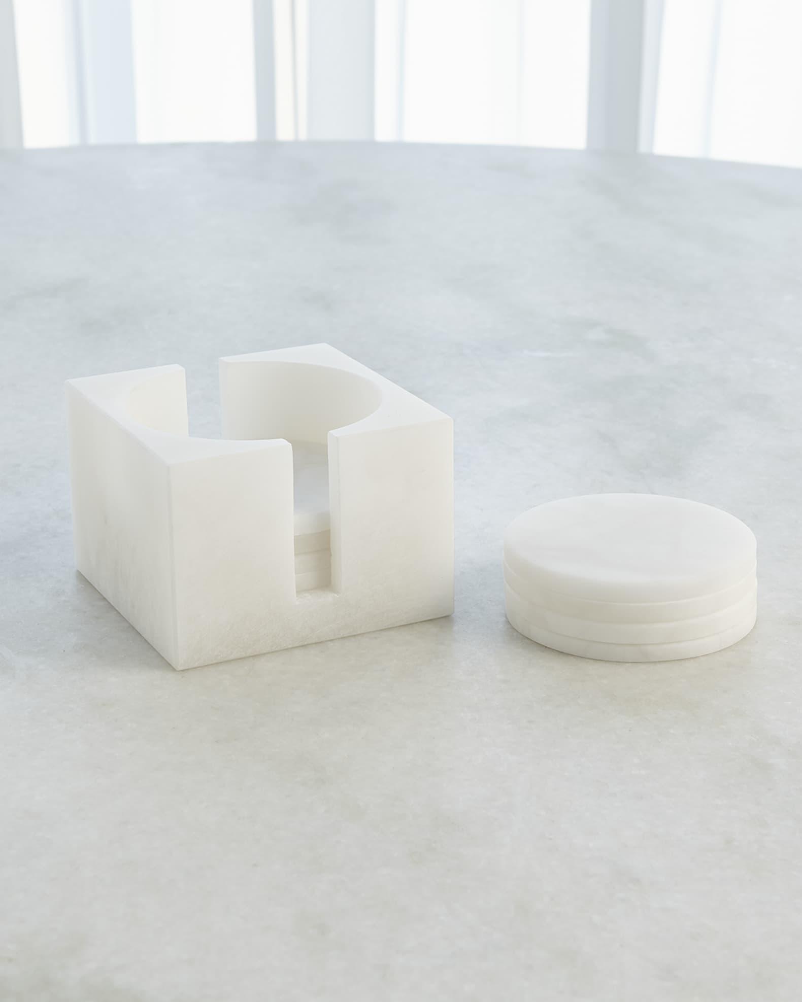 Global Views Alabaster Coasters w/ Holder, Set of 8 | Neiman Marcus