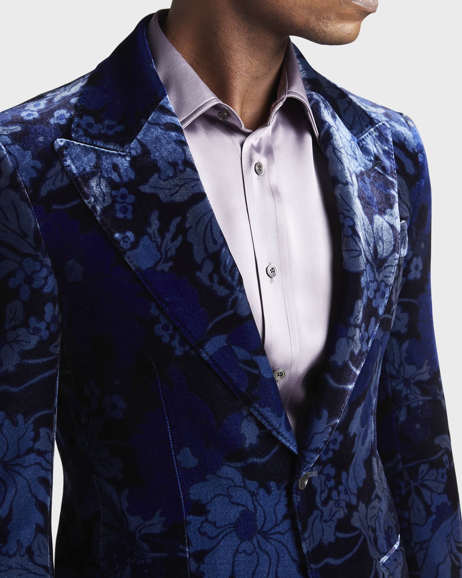 TOM FORD Men's Oriental Floral Velvet Dinner Jacket | Neiman Marcus