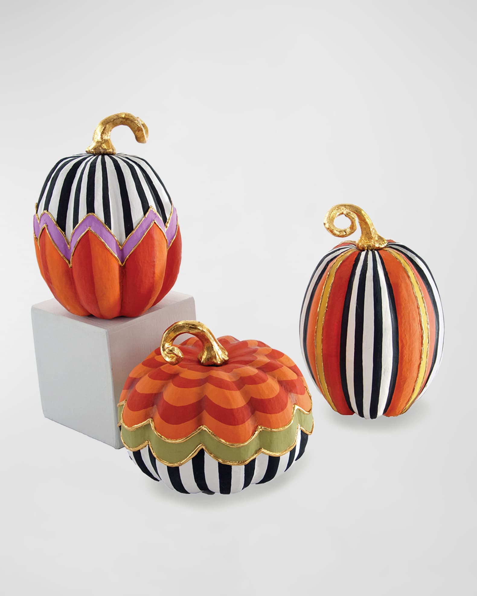 Katherine's Collection Patterned Pumpkins, Set of 3 | Neiman Marcus