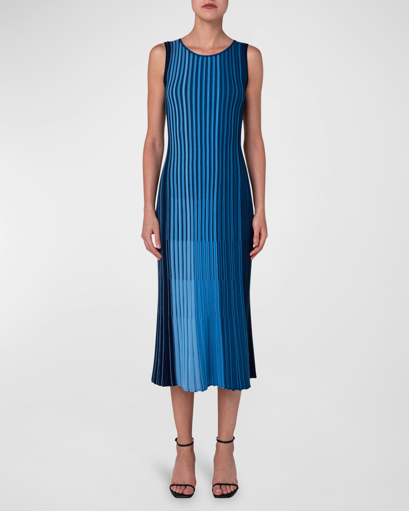 Akris punto Stripe Detail Wool Midi Dress | Neiman Marcus