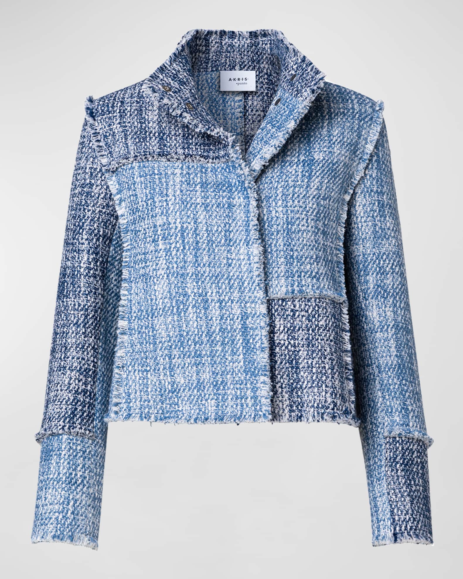 Akris punto Patchwork Denim Tweed Jacket | Neiman Marcus