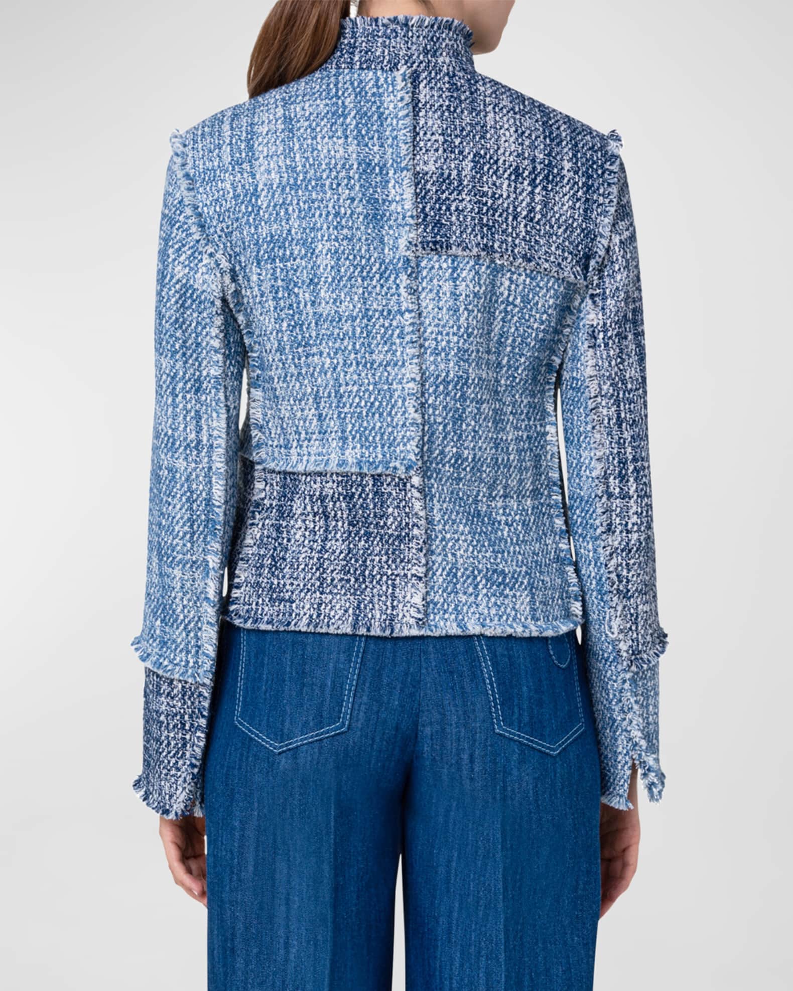 Akris punto Patchwork Denim Tweed Jacket | Neiman Marcus