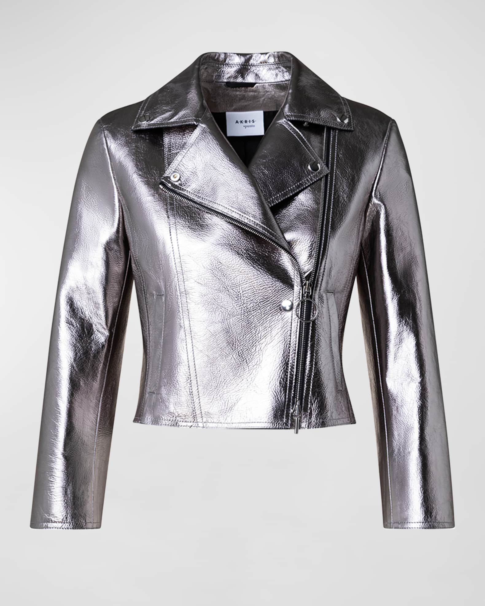 Akris punto Metallic Biker Jacket | Neiman Marcus