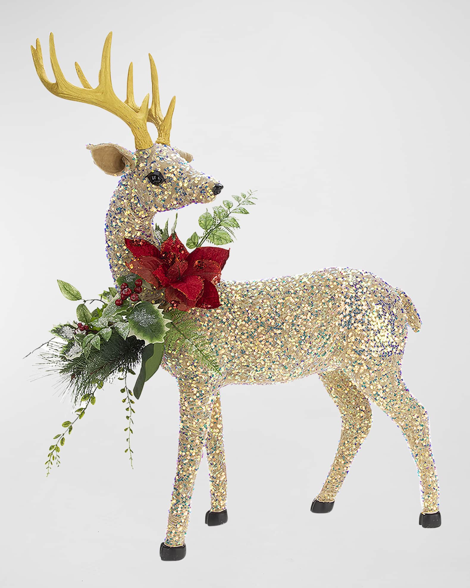 Mark Roberts 36" Festoon Sparkling Deer - Gold | Neiman Marcus