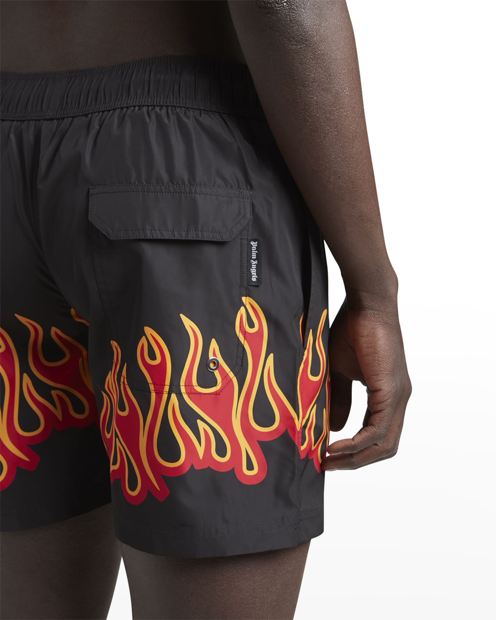 Palm Angels Men's Burning Flames Swim Shorts | Neiman Marcus