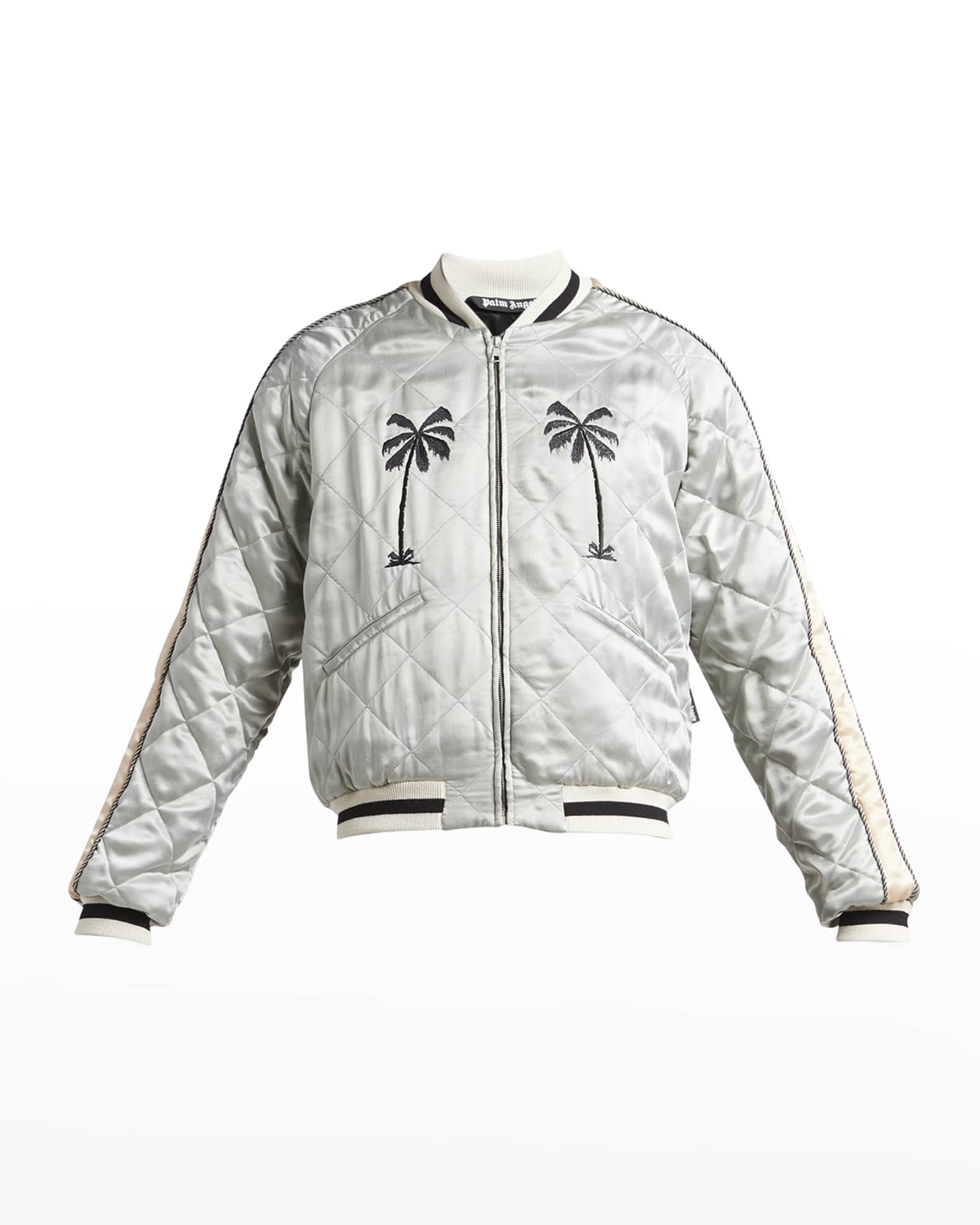 Palm Angels Men's Life Is Palm Quilted Souvenir Jacket | Neiman Marcus