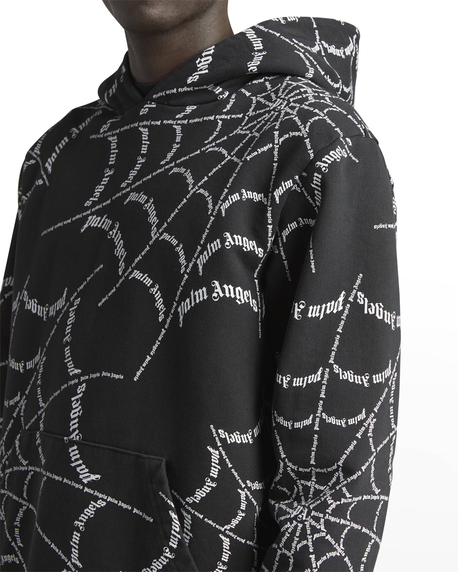 Palm Angels Men's Spider Web Logo Hoodie | Neiman Marcus