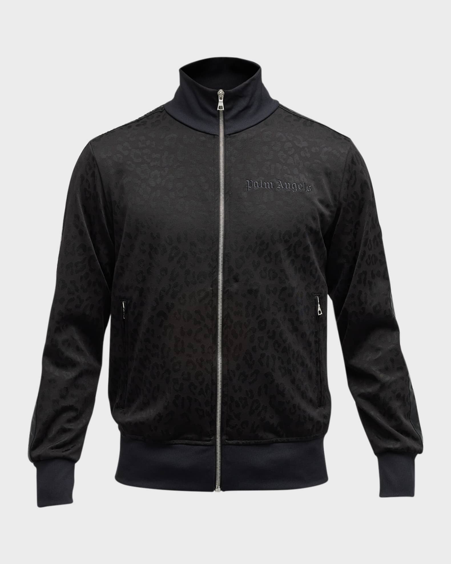 Palm Angels Men's Tuxedo Leopard Track Jacket | Neiman Marcus