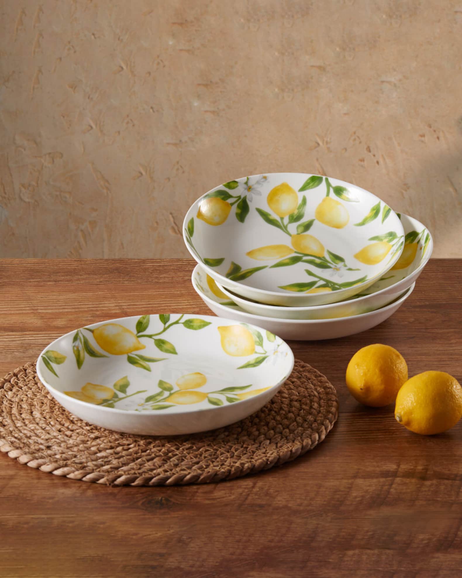 Mikasa Lemons Pasta Bowls, Set of 4 | Neiman Marcus
