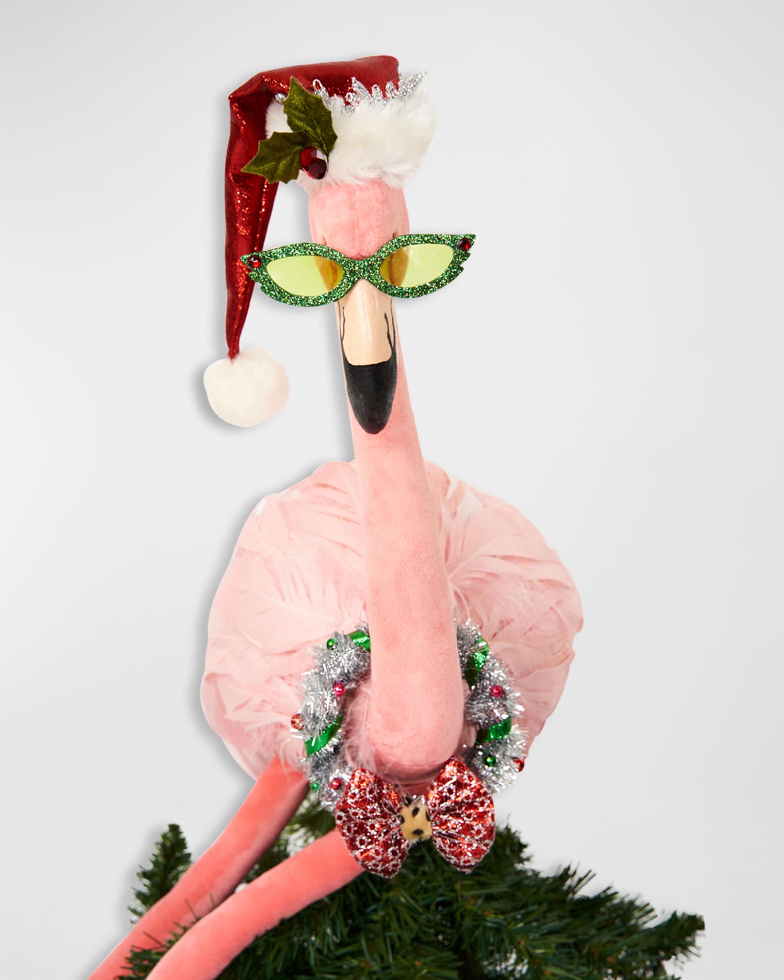 Katherine's Collection Kitschy Flamingo Tree Topper Handmade Christmas ...