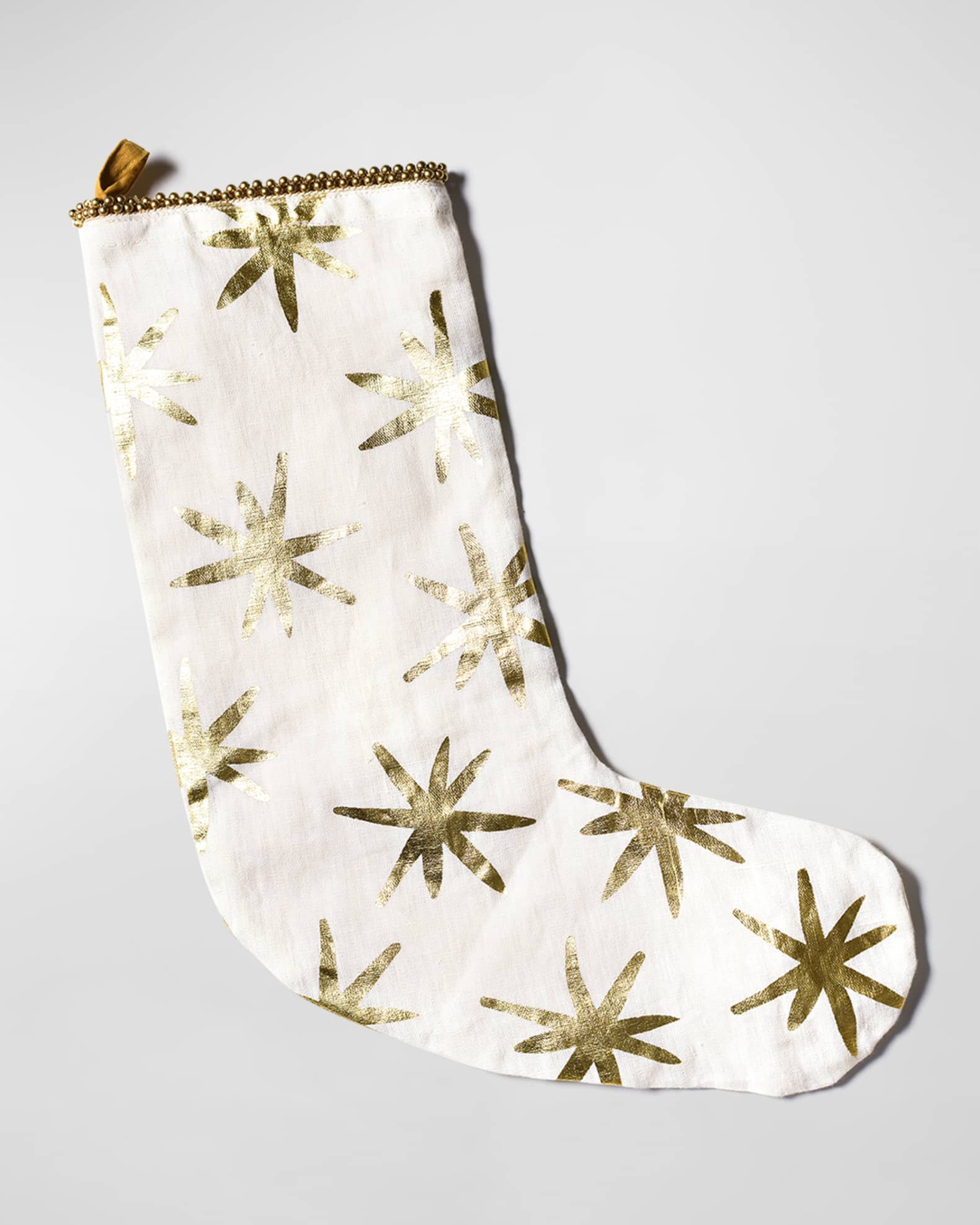 Coton Colors Gold Star Pattern Christmas Stocking | Neiman Marcus