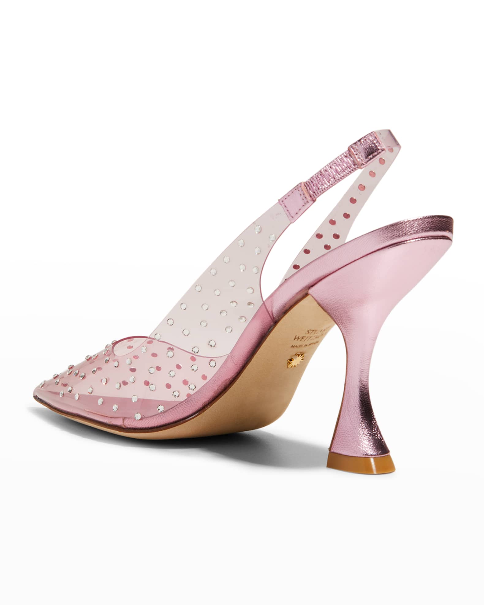 Stuart Weitzman Glam Crystal Clear Slingback Pumps | Neiman Marcus