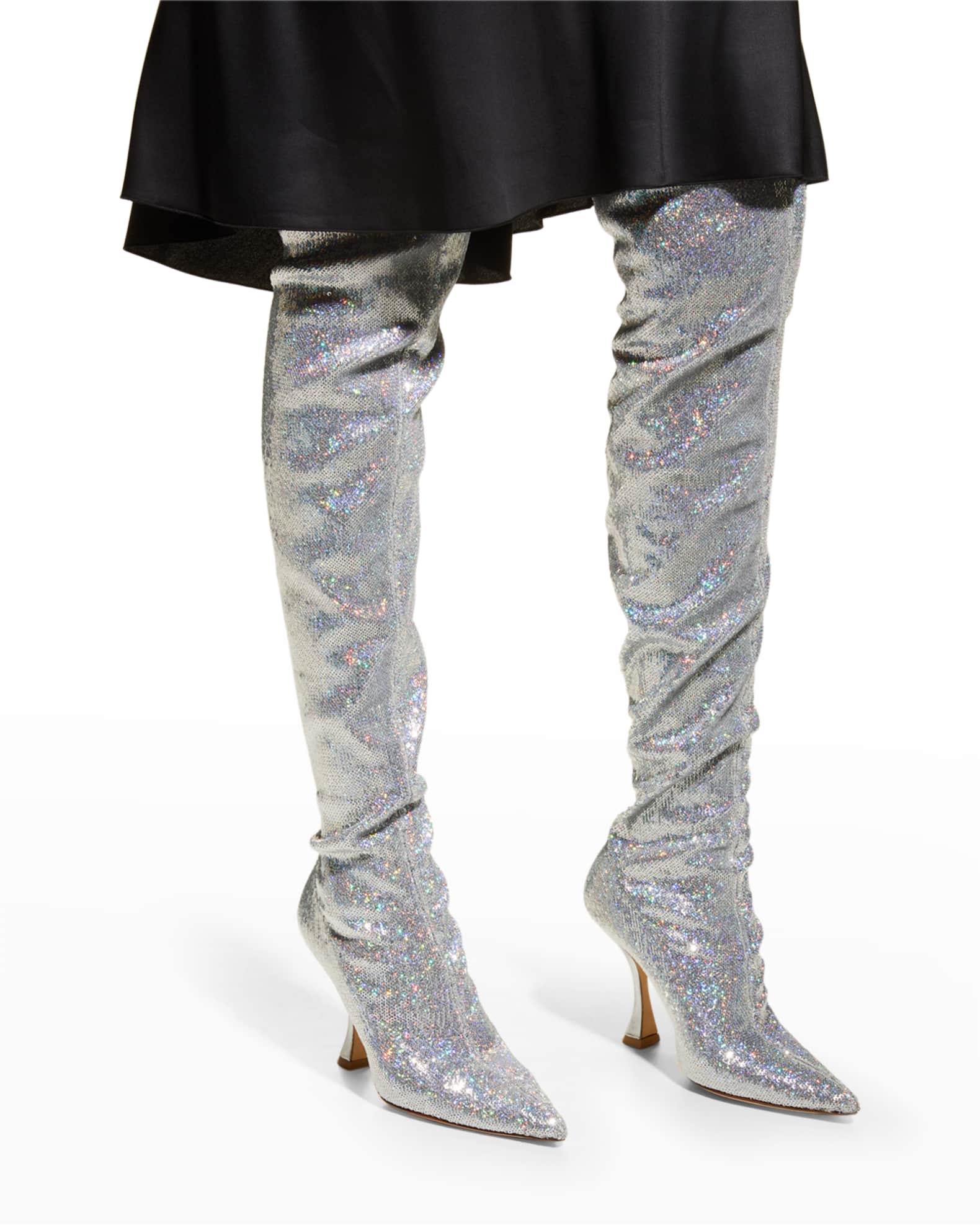 Stuart Weitzman Ultrastuart Xcurve Sequin Over-The-Knee Boots | Neiman ...