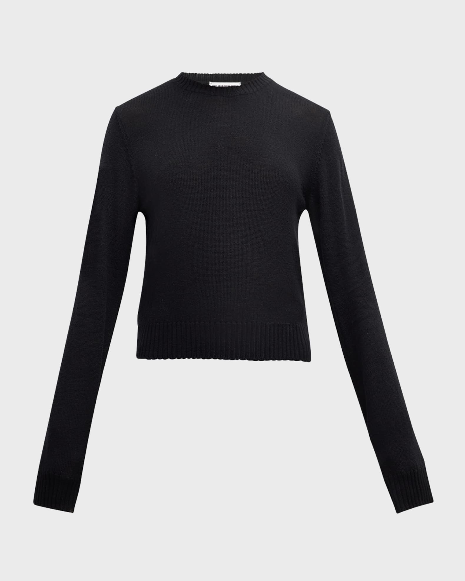 Jil Sander Long-Sleeve Wool Crop Sweater | Neiman Marcus