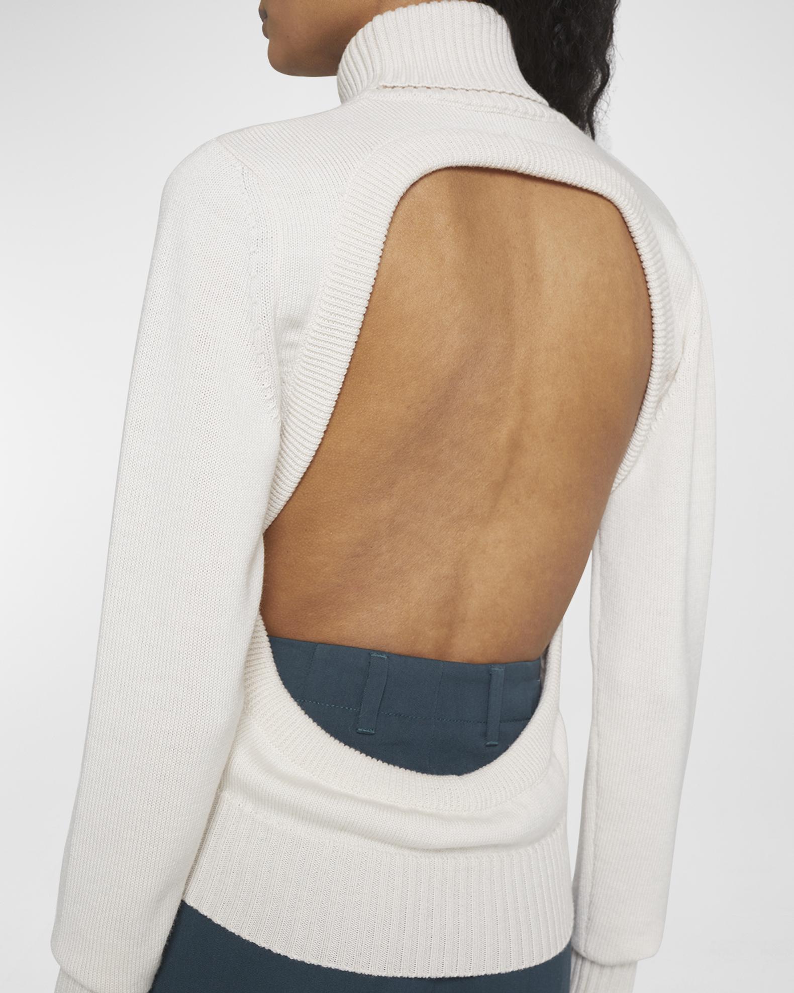 MM6 Maison Margiela Open-Back Turtleneck Sweater | Neiman Marcus