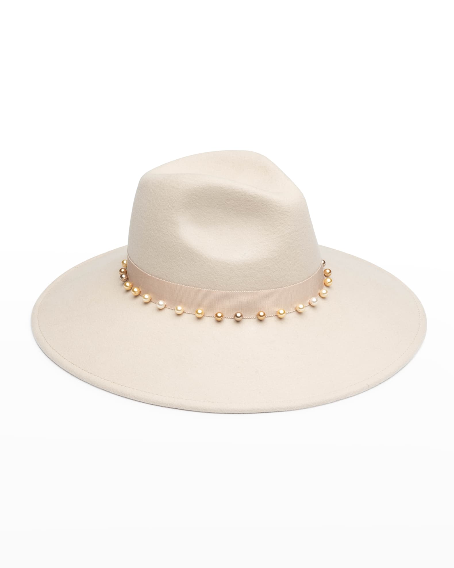 Eugenia Kim Emmanuelle Ombre Pearl Felt Fedora Hat | Neiman Marcus