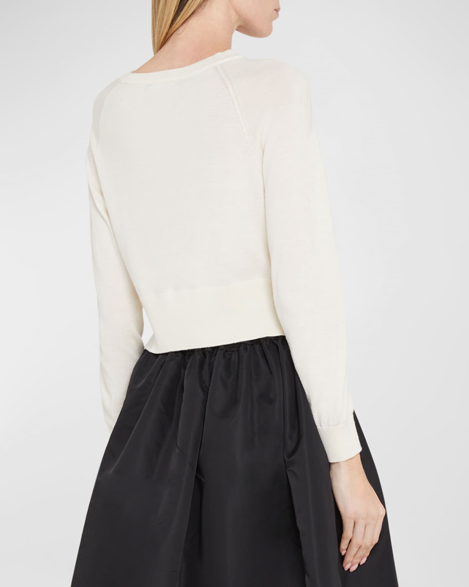 Simone Rocha Bead-Embellished Wool Crop Cardigan | Neiman Marcus