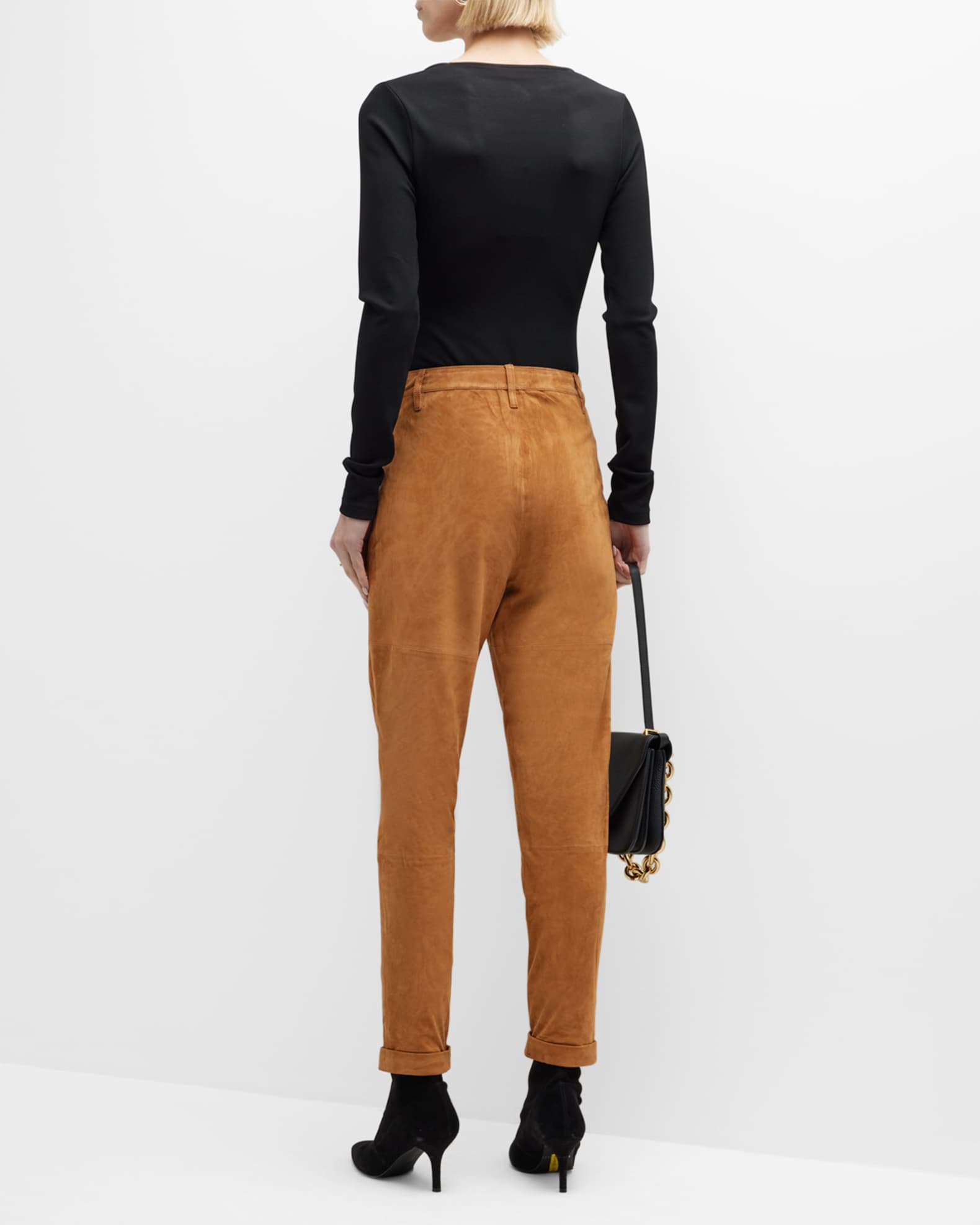 AS by DF Denise Upcycled Suede Trousers | Neiman Marcus