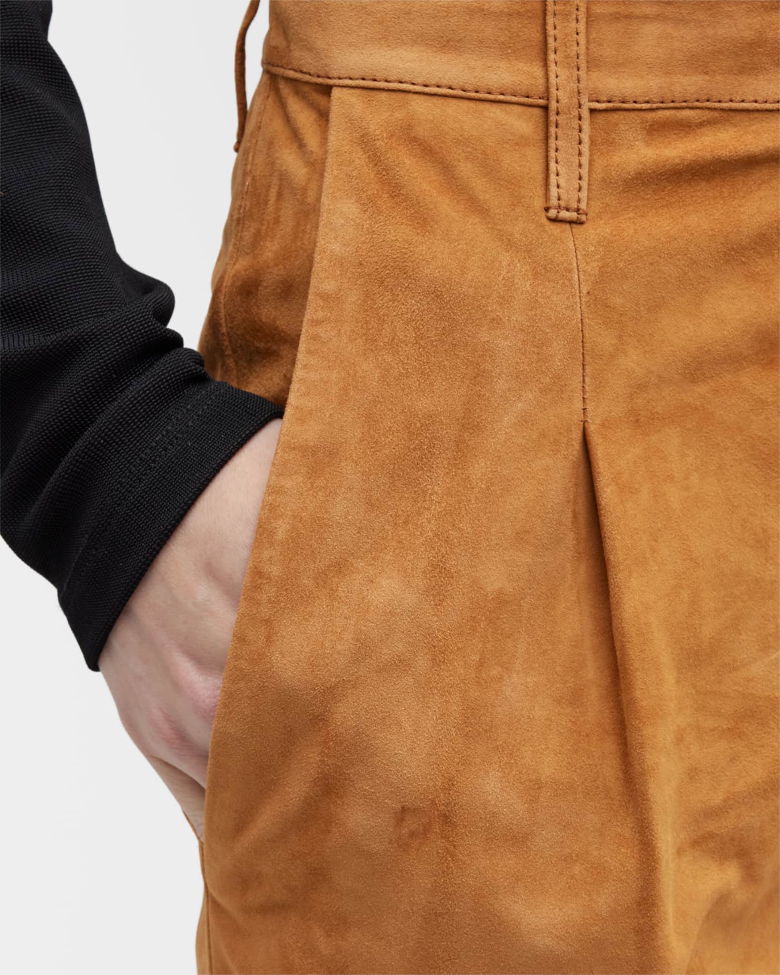 AS by DF Denise Upcycled Suede Trousers | Neiman Marcus