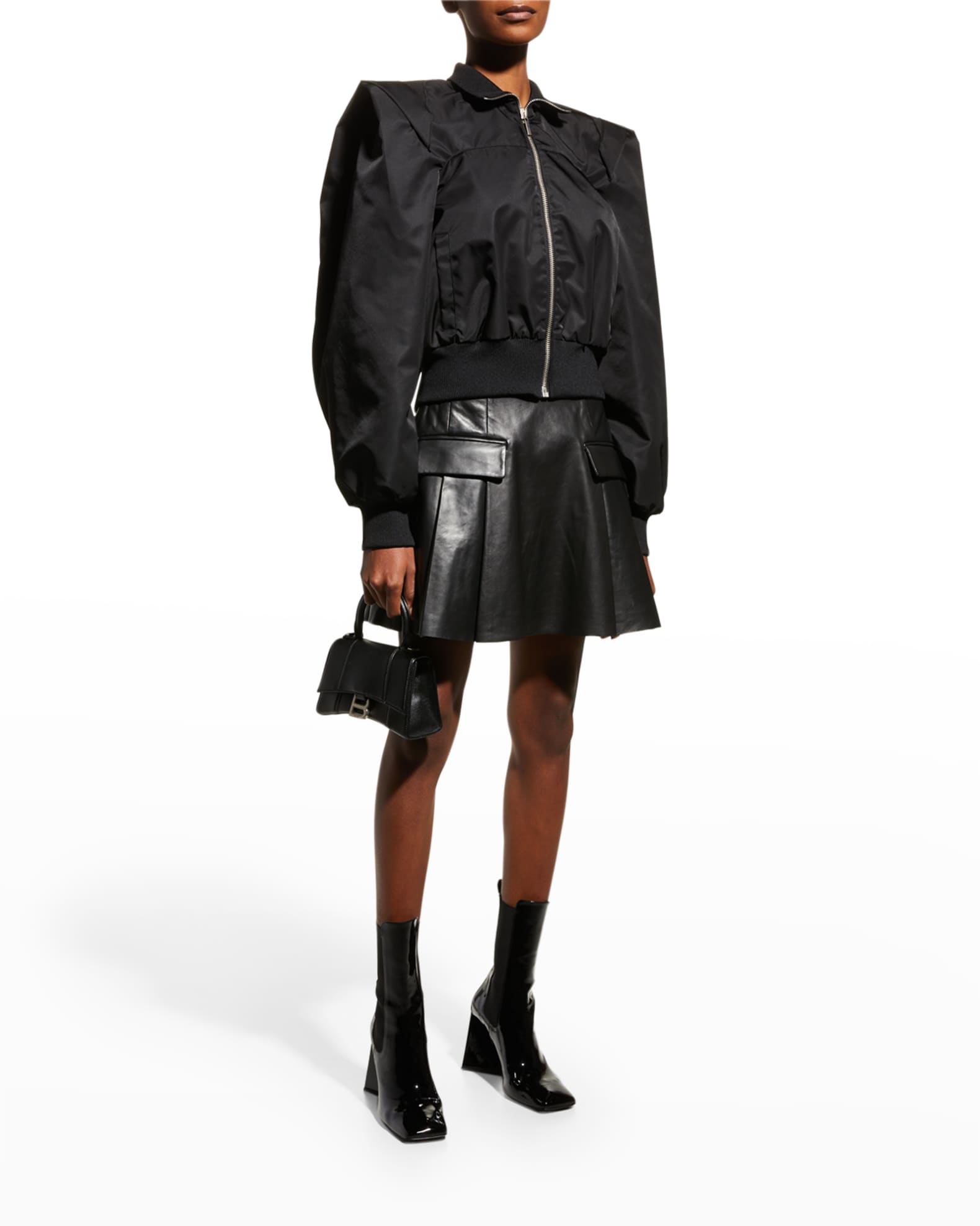 Koche Exaggerated-Shoulder Bomber Jacket | Neiman Marcus