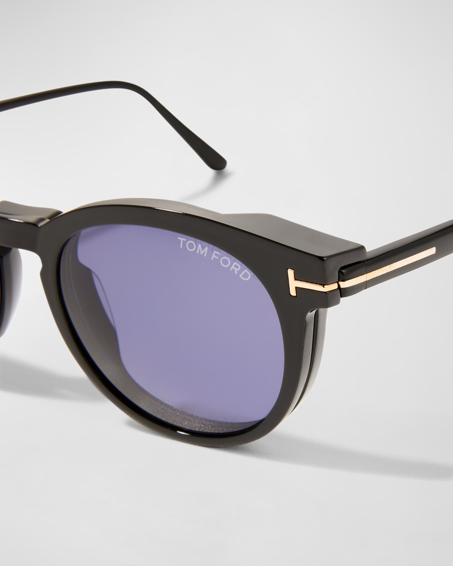TOM FORD Men's Blue-Light Blocking T-Logo Round Optical Frames | Neiman ...