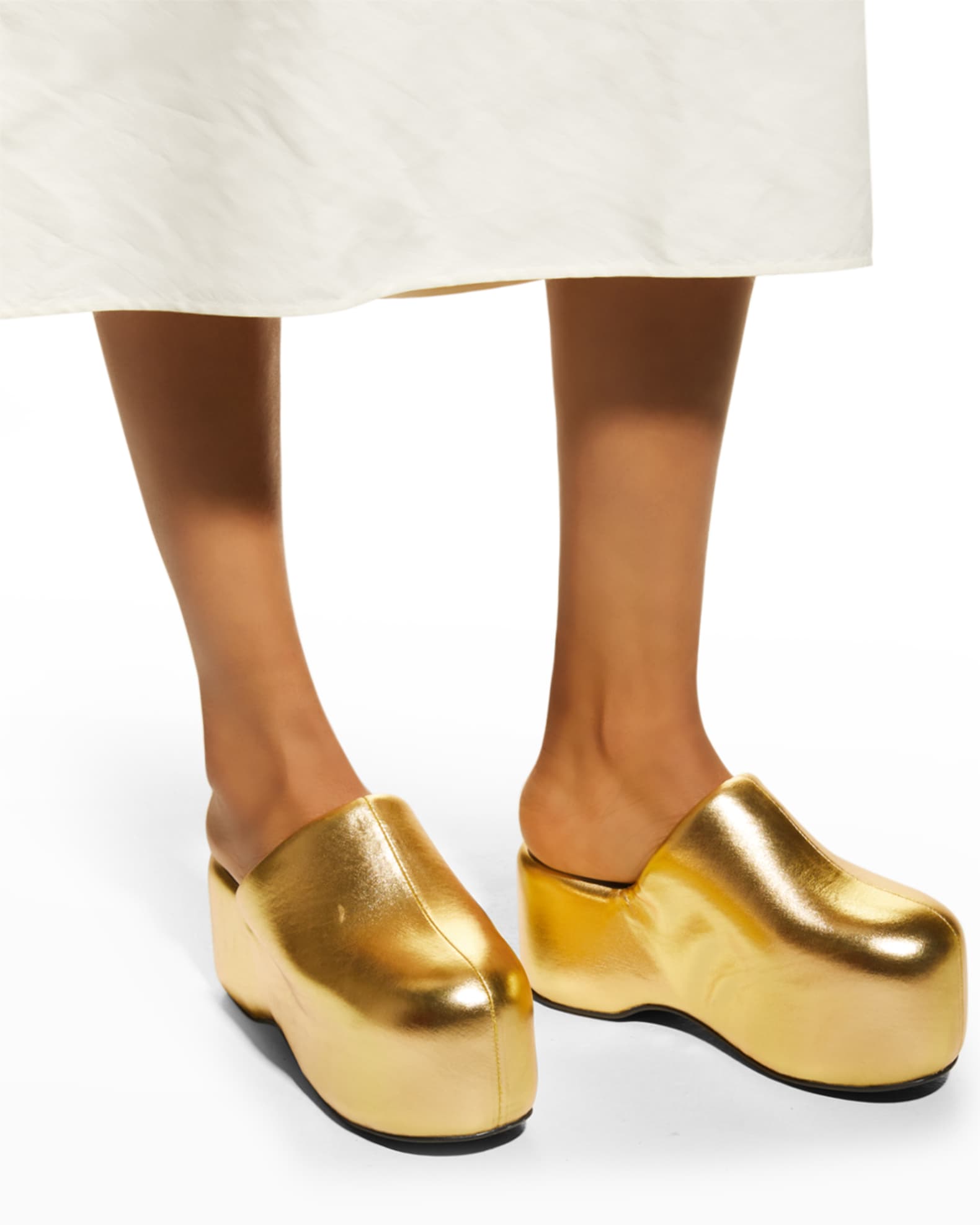 Simon Miller Bubble Vegan Metallic Slide Clogs | Neiman Marcus
