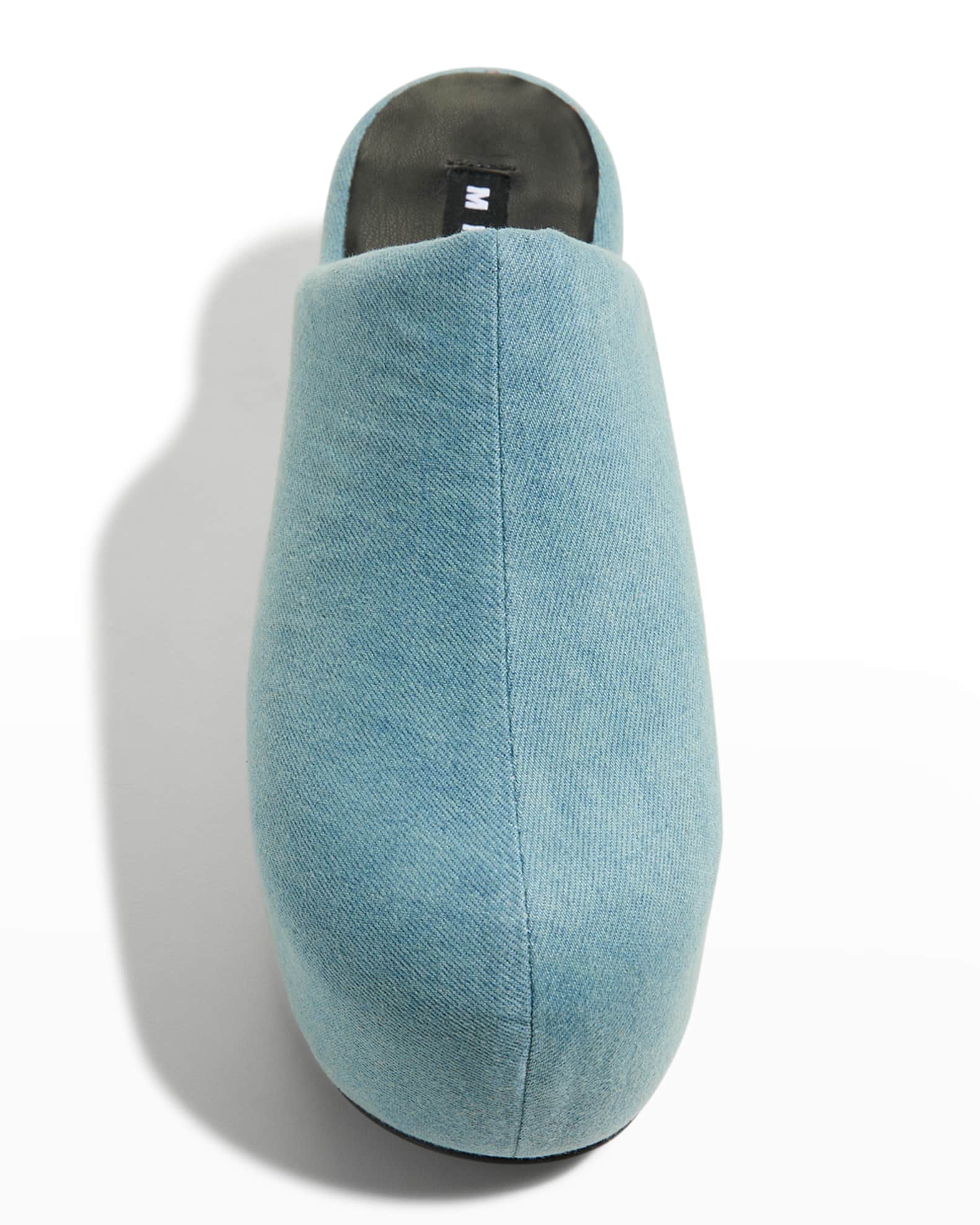 Simon Miller Bubble Denim Platform Slide Clogs | Neiman Marcus