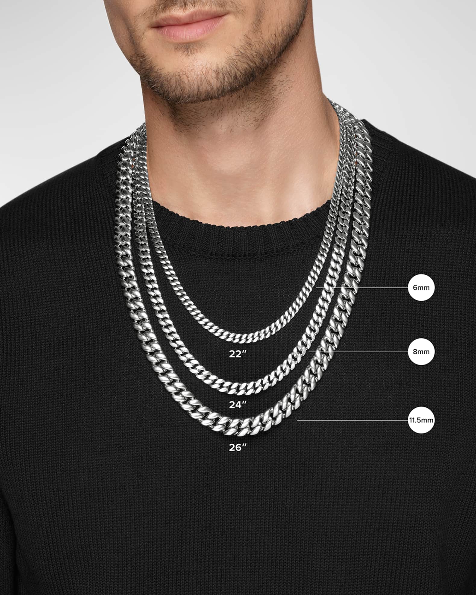 David Yurman 8mm Men's Curb Chain Necklace in Silver | Neiman Marcus