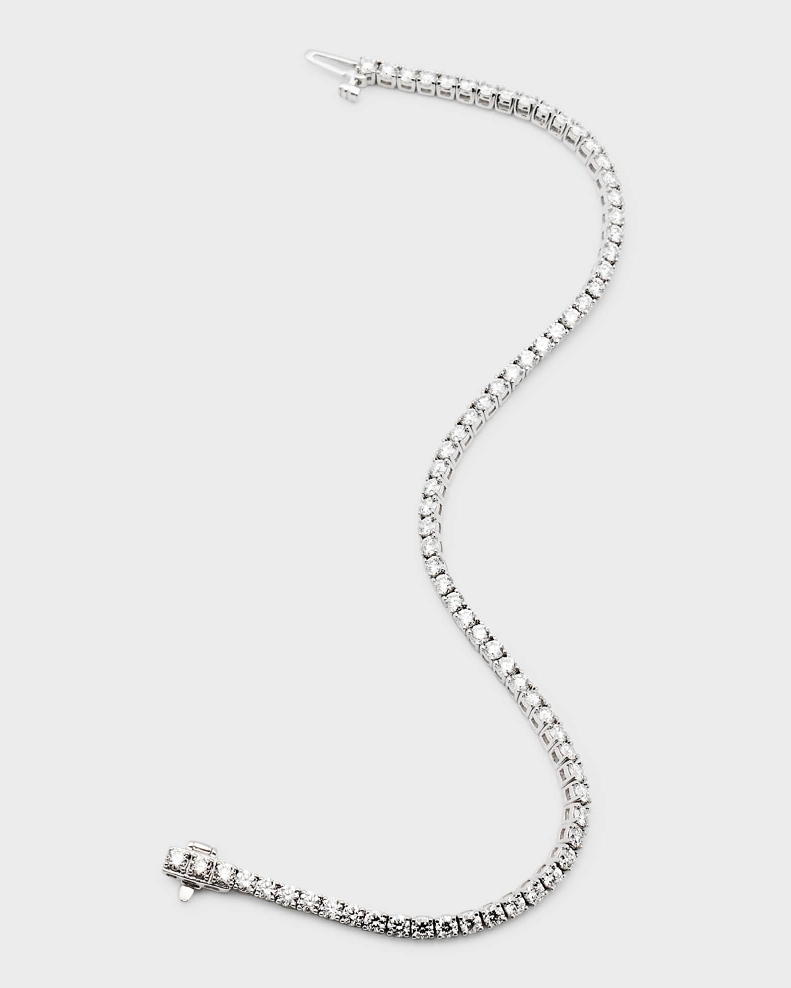 Neiman Marcus Diamonds 18K White Gold Diamond Tennis Bracelet, 2.95tcw ...